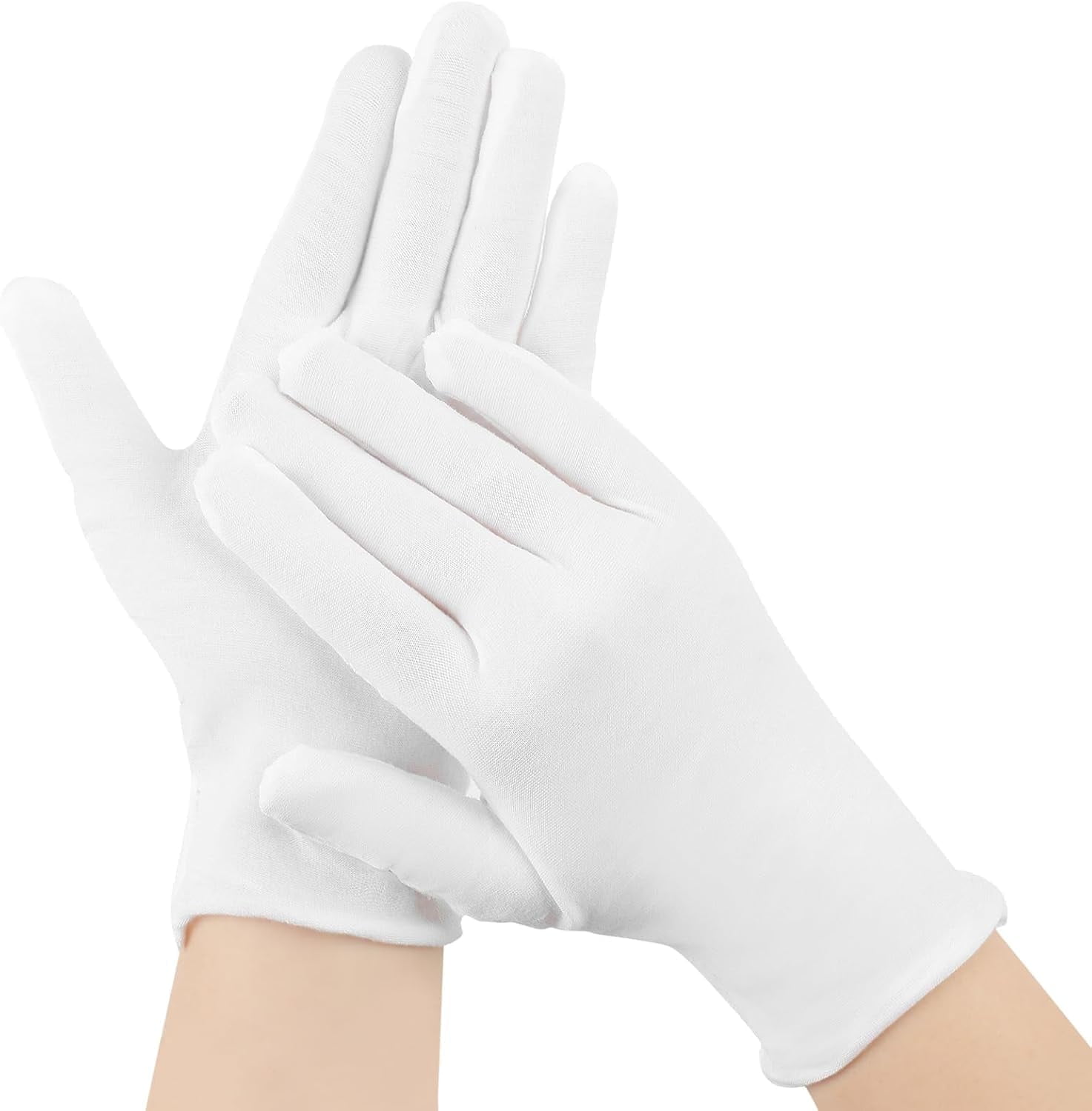 KEMEINILI Cotton Gloves 48 Pcs White Moisturizing Gloves，Unisex Gloves ...