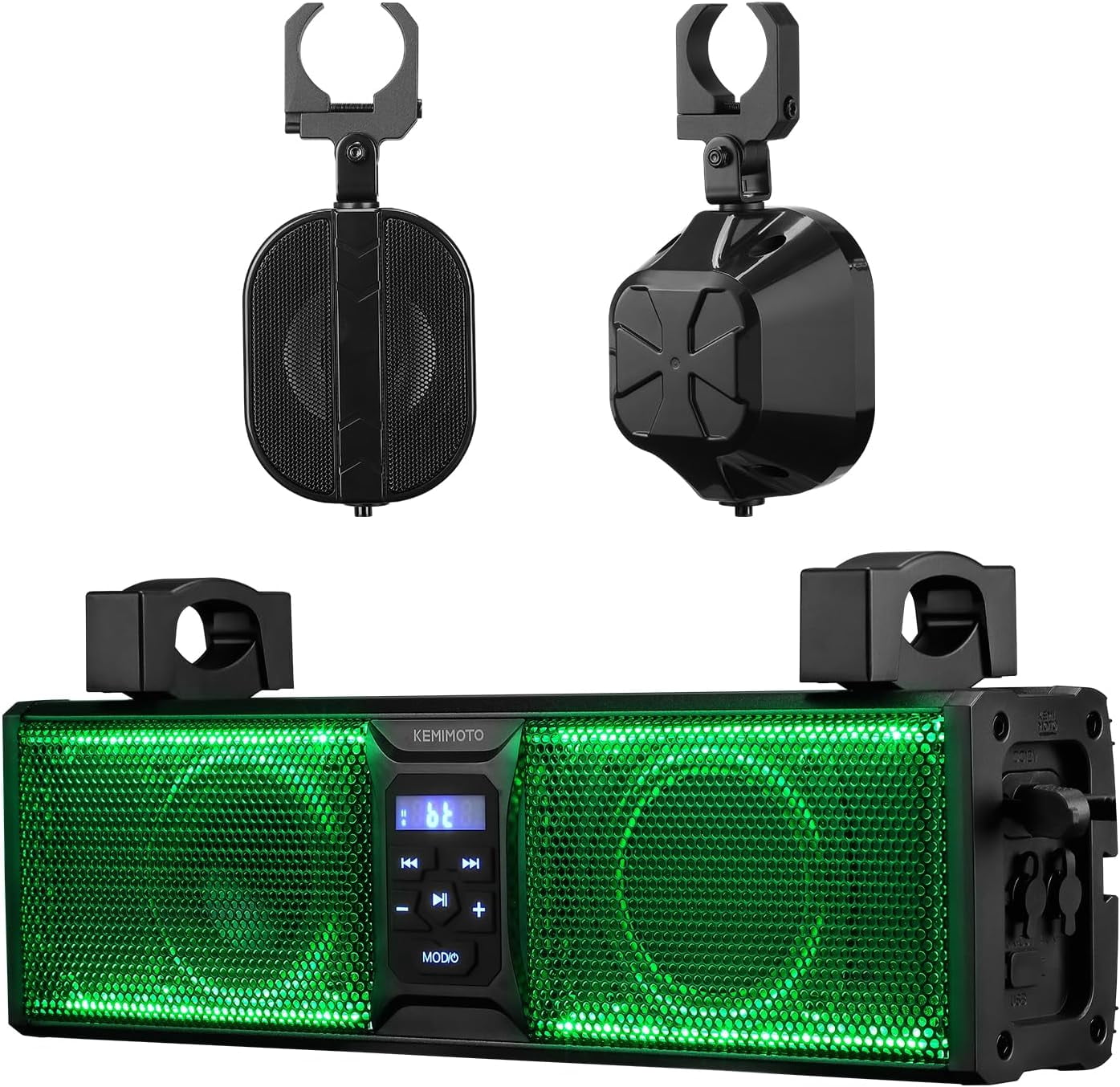 KEMIMOTO 2.1CH UTV Sound Bar 17 Inch ATV Soundbar with RGB Lights BT5.3 ...