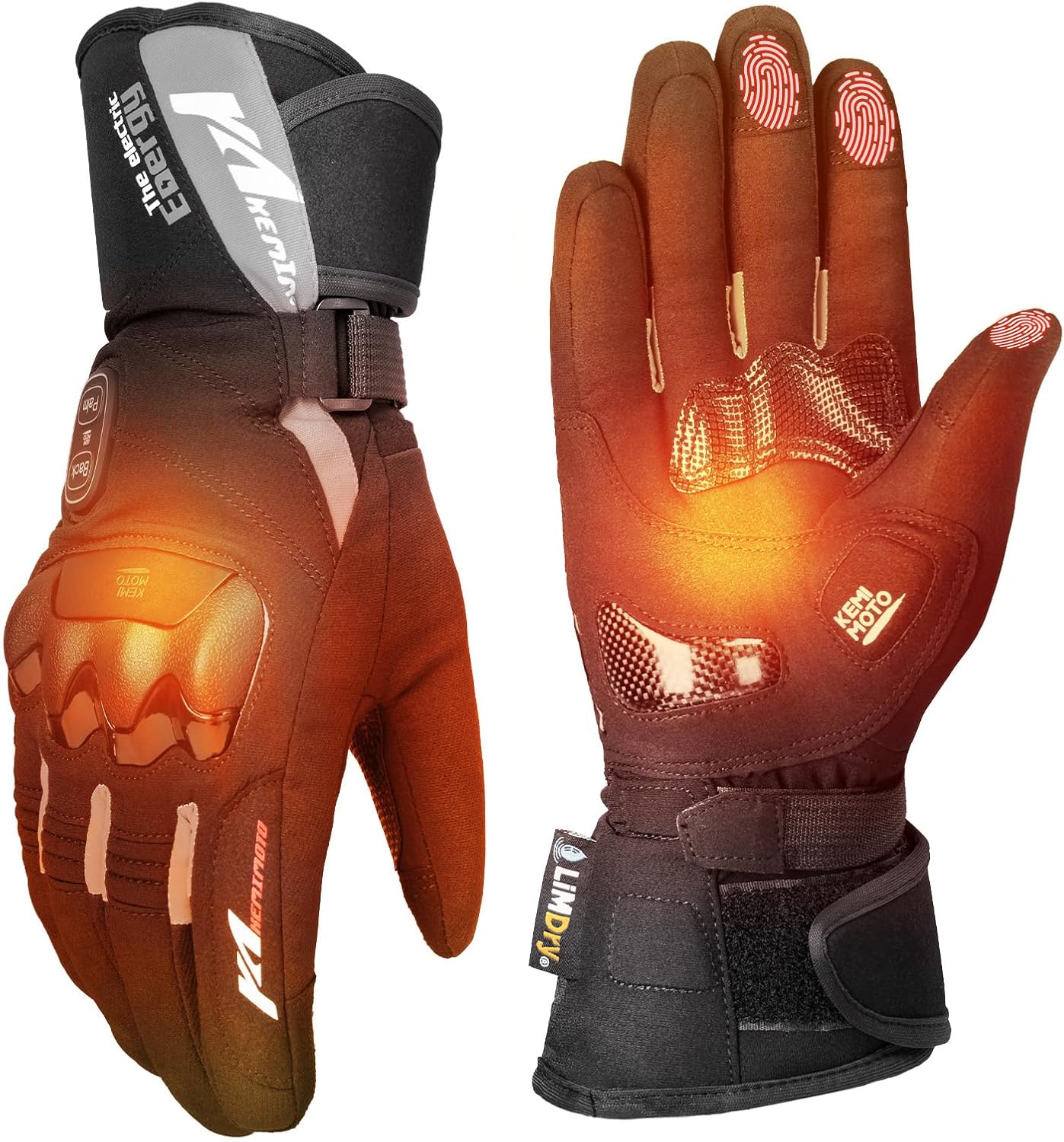 KEMIMOTO 2025 Upgrade Heated Motorcycle Gloves for Men and Women with ...