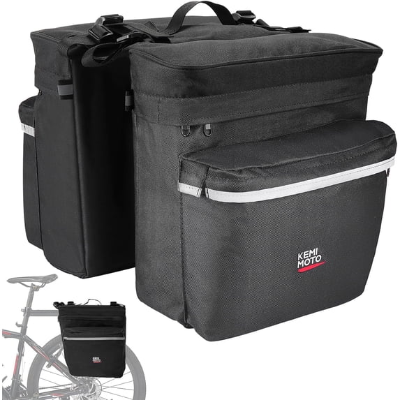 KEMIMOTO Bike Bag Panniers with Rain Cover, 34L Waterproof Bicycle ...