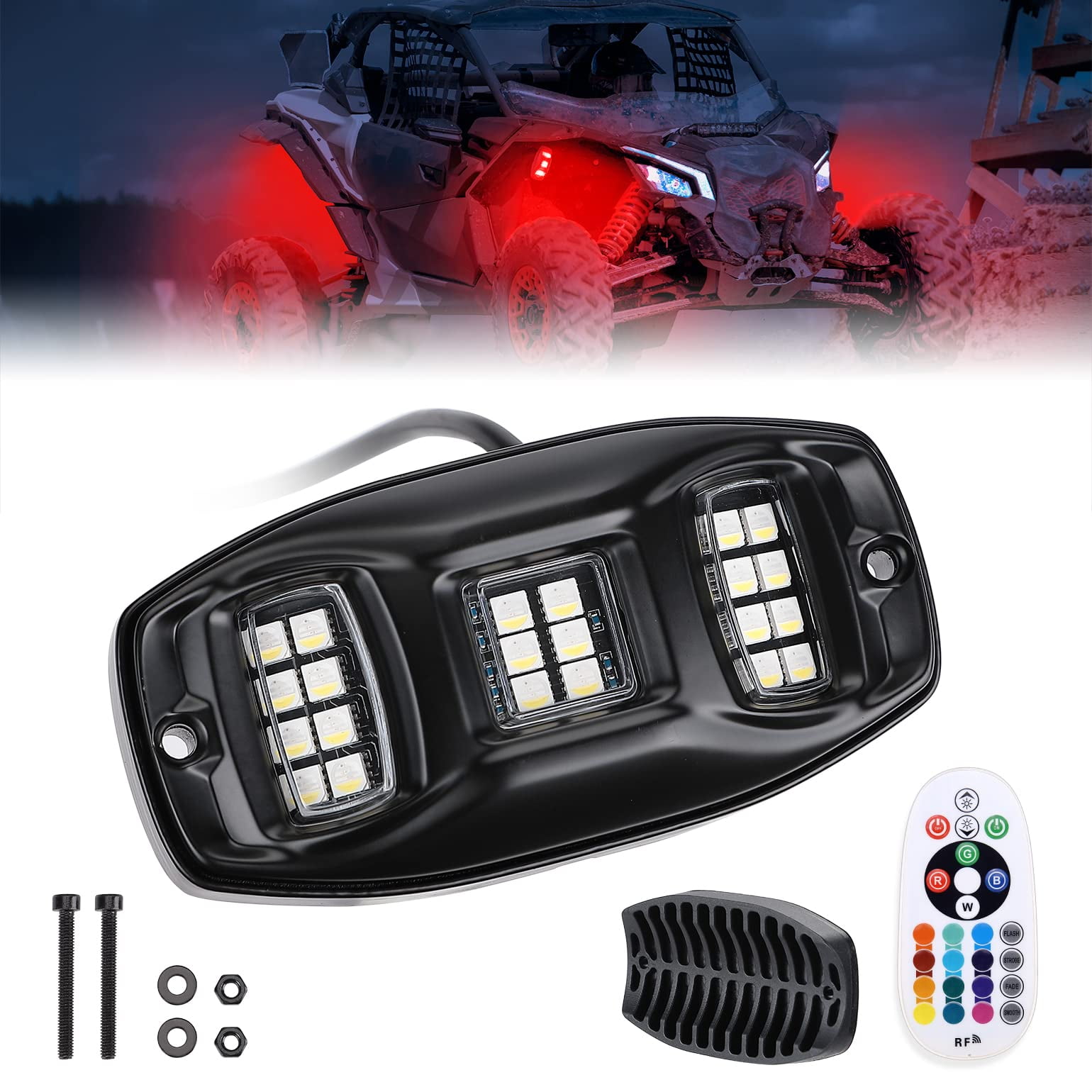 KEMIMOTO LED Rock Lights DHF10 for Truck UTV, APP Control Underglow ...