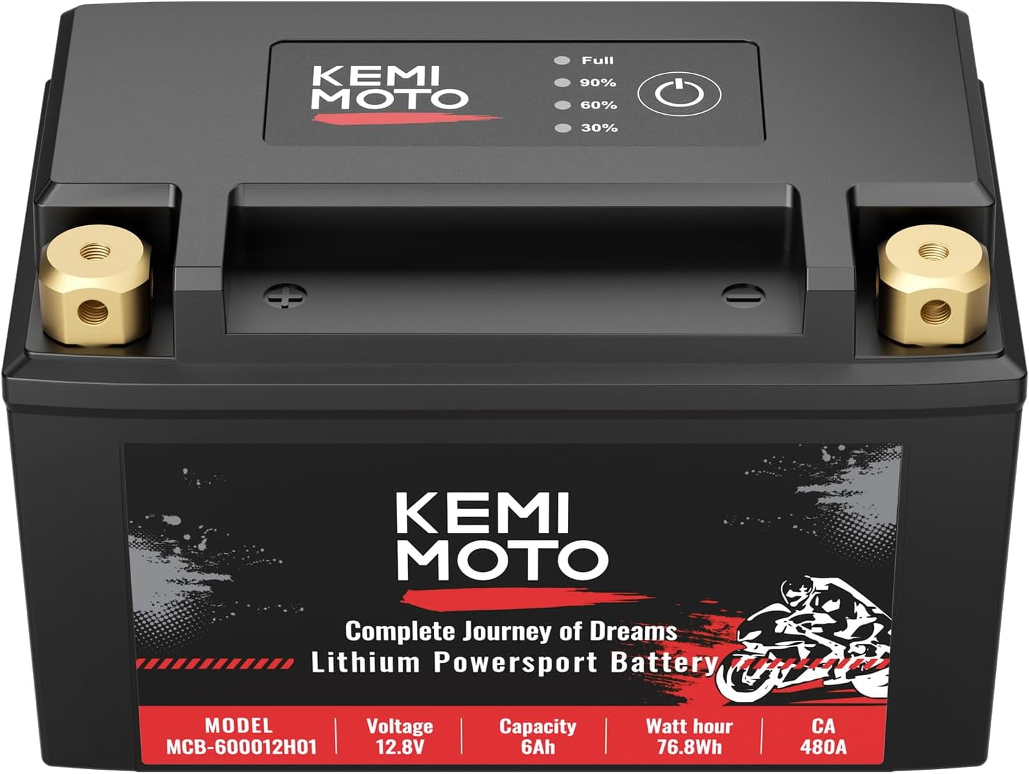 KEMIMOTO Lithium Motorcycle Battery YTX14-BS/YTX9-BS/YTX12-BS, LiFePO4 ...