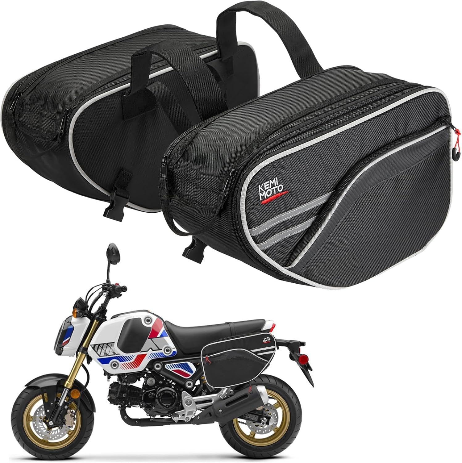KEMIMOTO Motorcycle Side Saddlebags Waterproof 30L Compatible with Navi ...