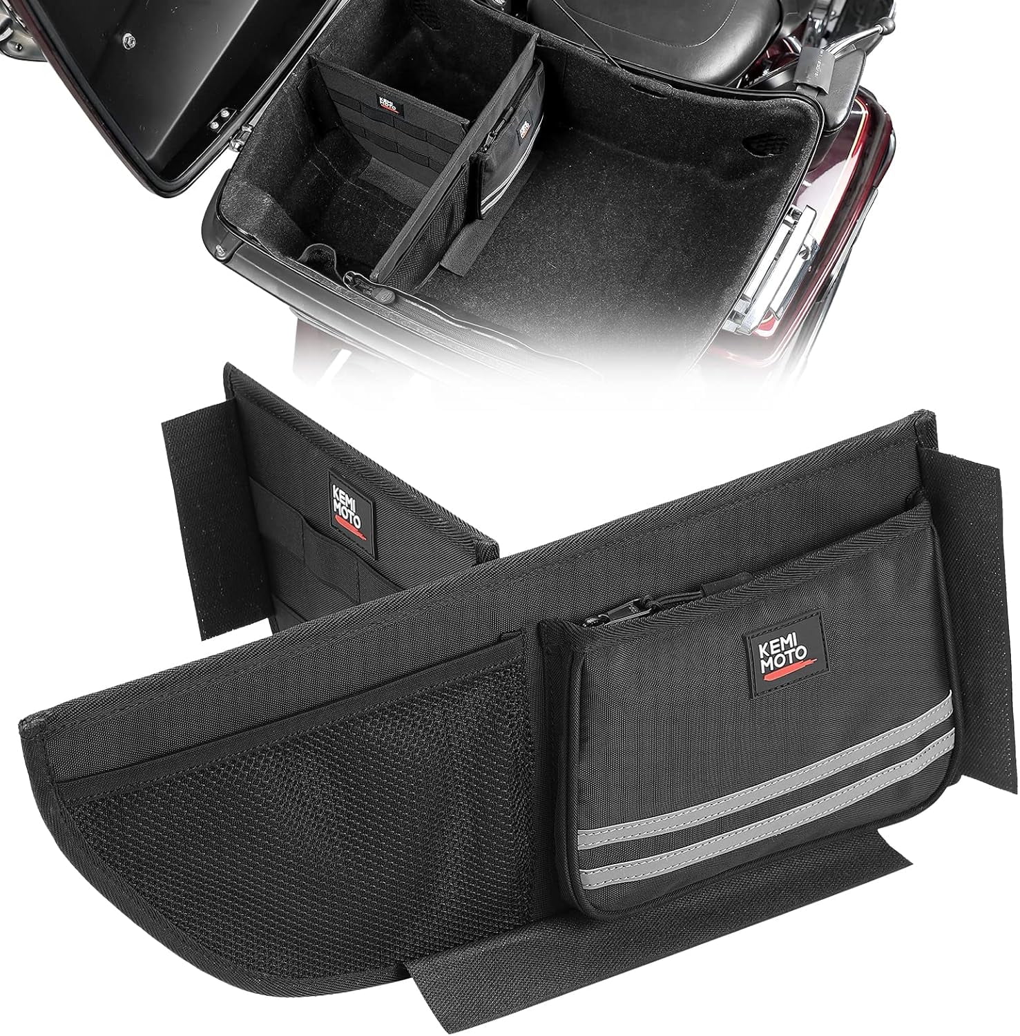 KEMIMOTO Organizer for Tour Pack Storage bag with Mesh Pocket and ...