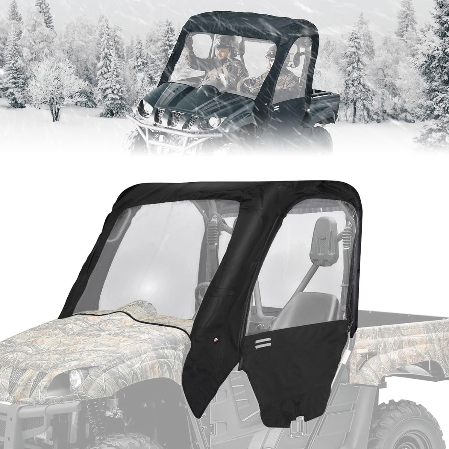 KEMIMOTO UTV Cab Enclosure for Yamaha Rhino (with half doors) 450 660 ...
