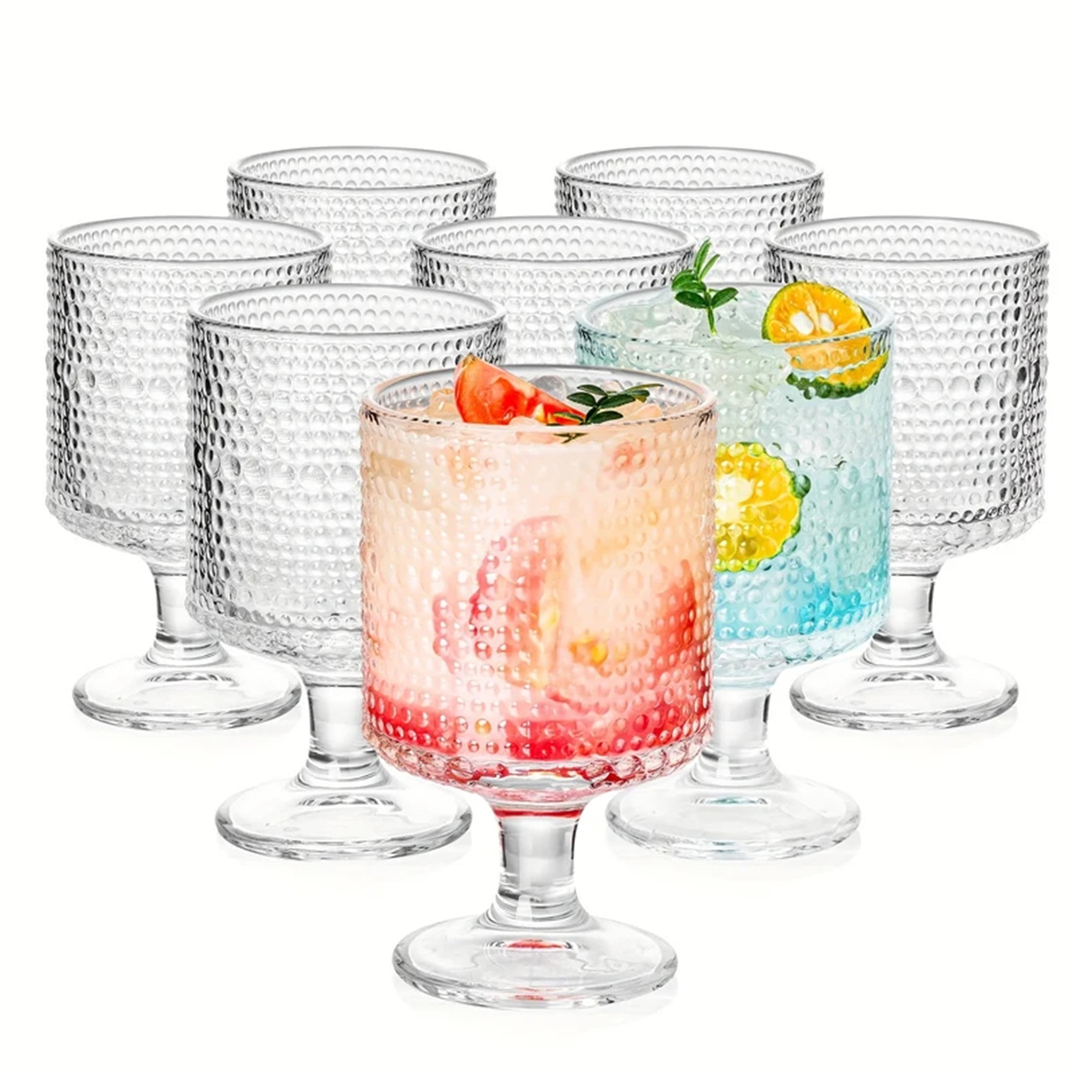 KEMORELA 8PCS/Set Vintage Wine Drinking Goblet Glasses Romantic Water ...