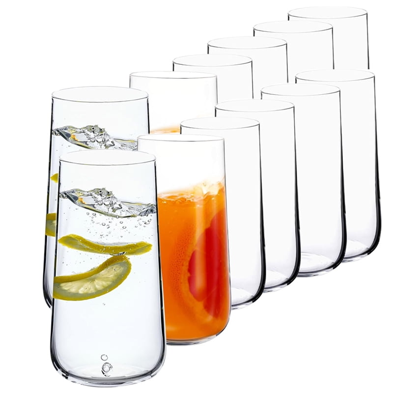 KEMORELA Drinking Glasses Set of 12 - 15.5 oz Highball Glasses, Clear ...