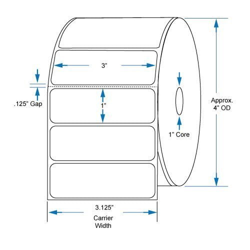 KENCO 800530-105 Compatible Brand 3 inch x 1 inch with perf Direct ...