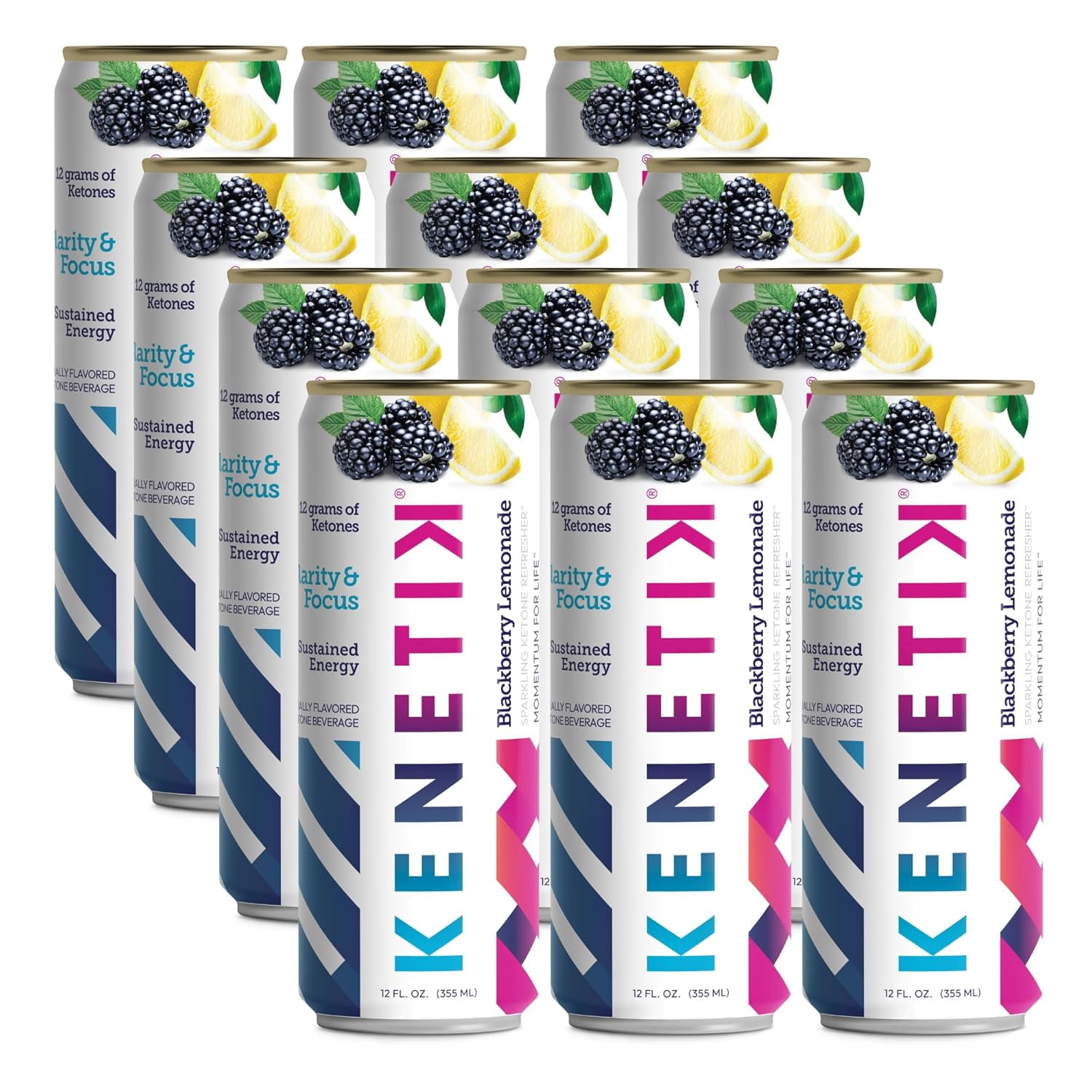KENETIK Nootropic Ketone Drink, Ketones for Energy & Focus, Caffeine ...
