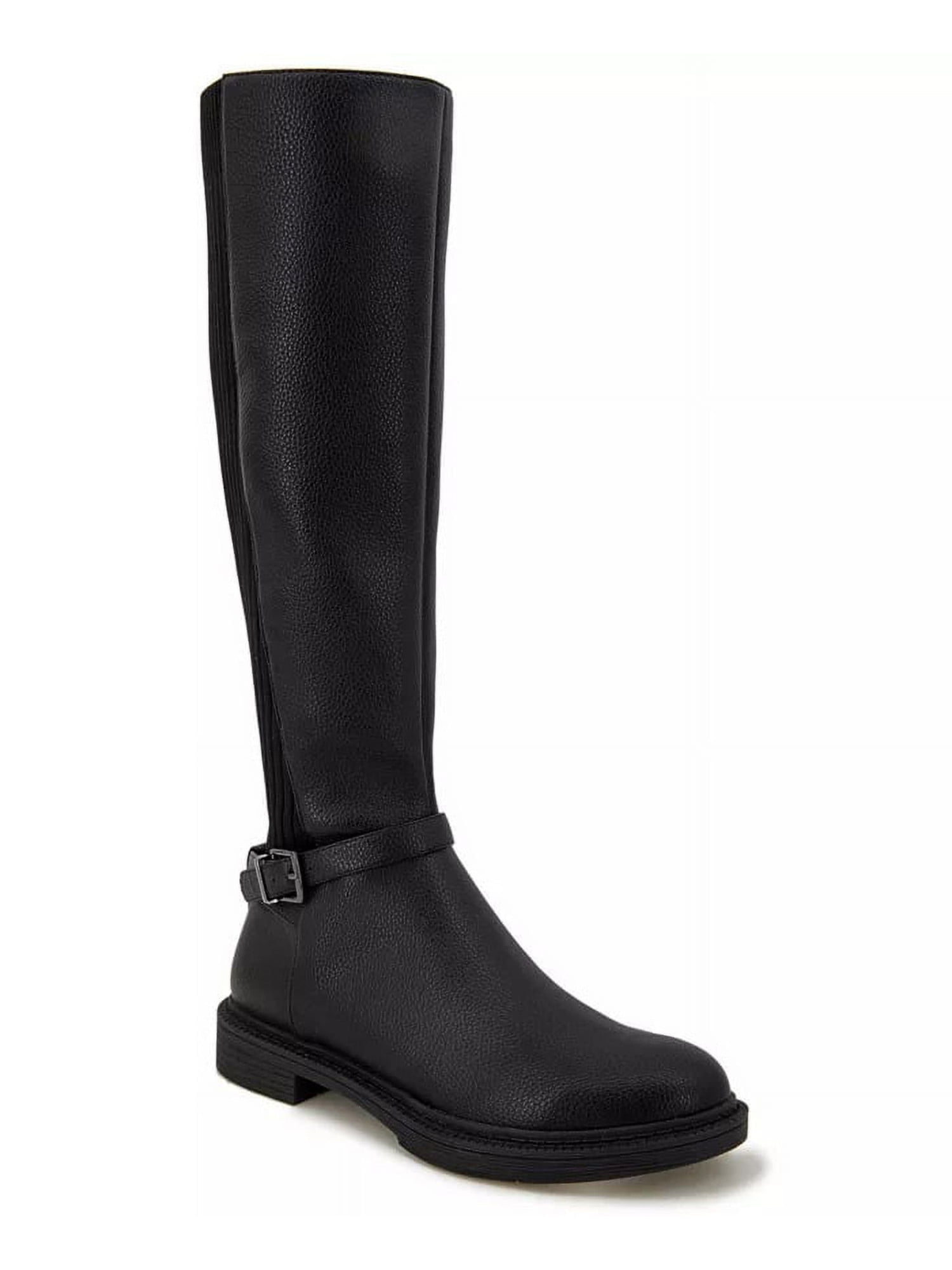 KENNETH COLE Womens Black Buckle Accent Lug Sole Winona Round Toe Block ...