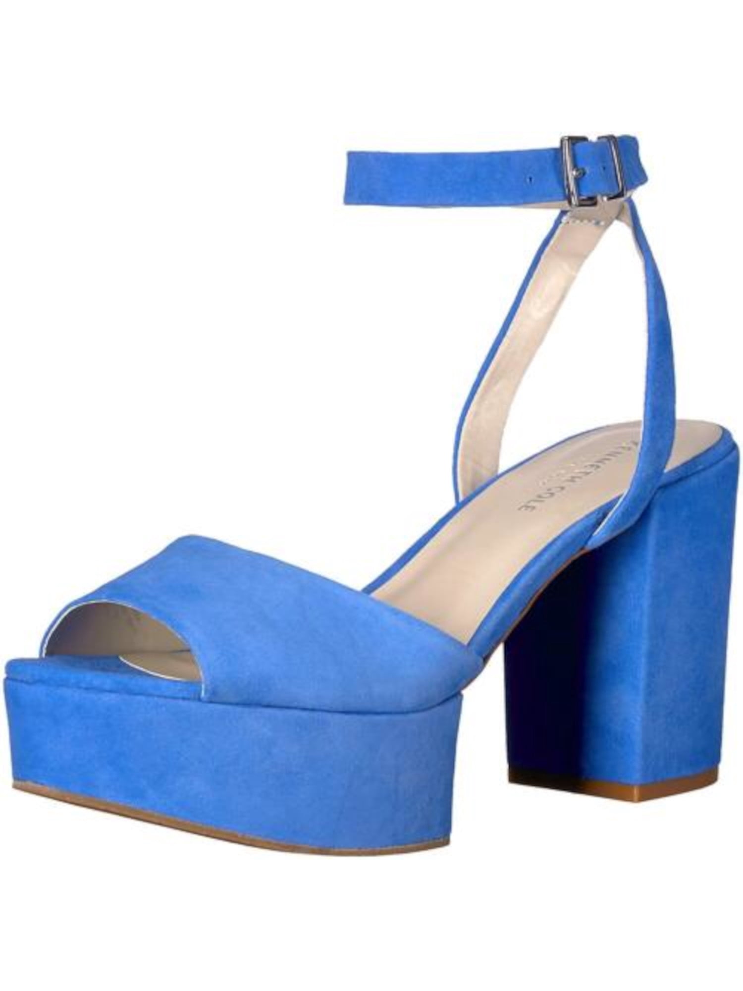 KENNETH COLE Womens Blue 2" Platform Adjustable Strap Pheonix Round Toe ...