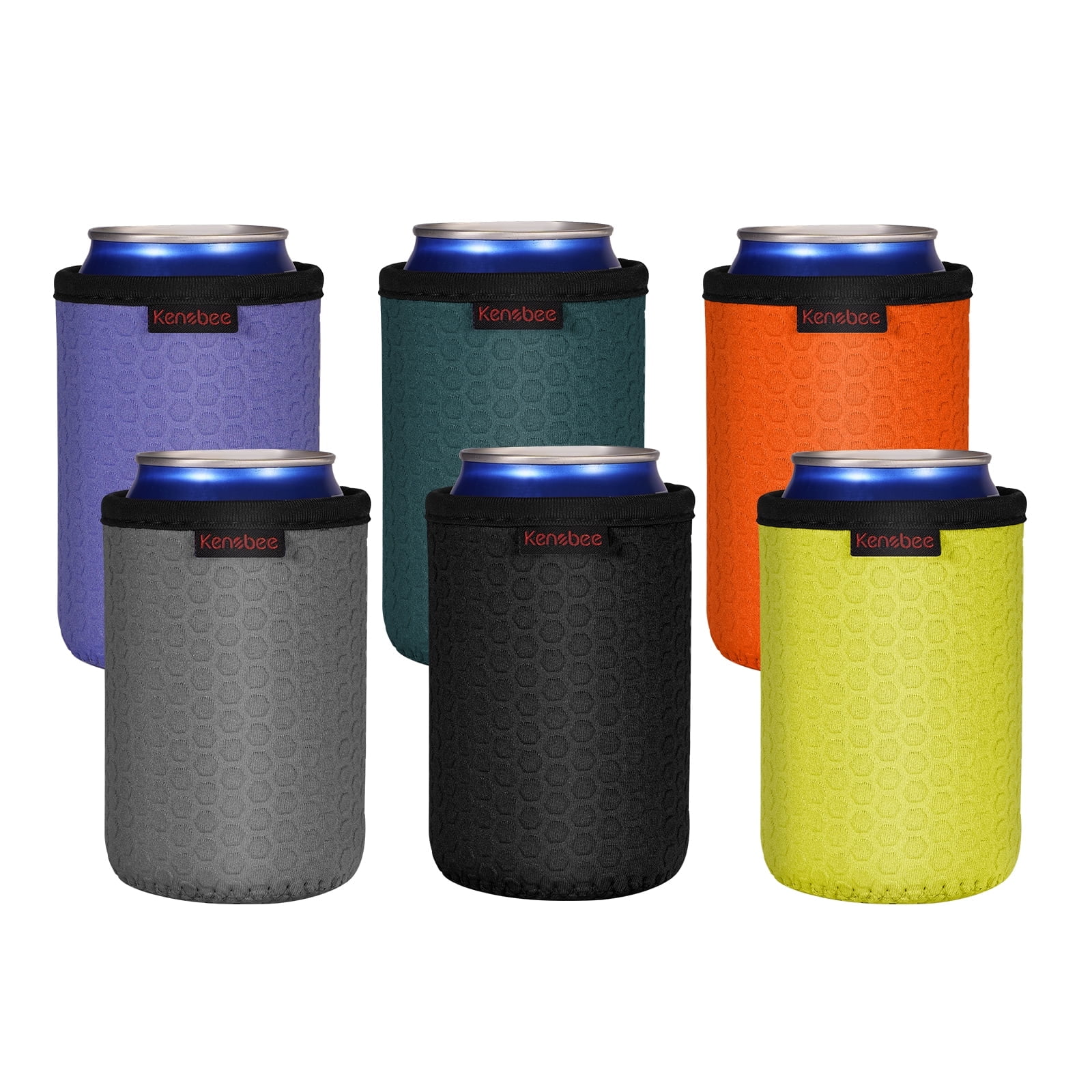 KENOBEE 6 Pack 12oz Standard Size Neoprene Can Cooler Sleeves ...