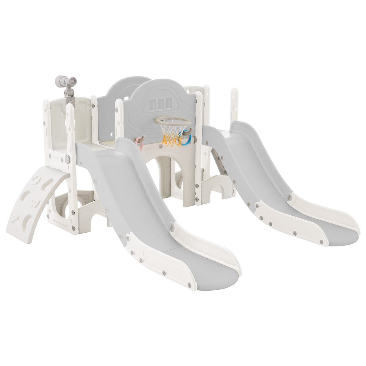 KENROYHOME Kids Slide Playset Structure 7 in 1, Freestanding Spaceship ...