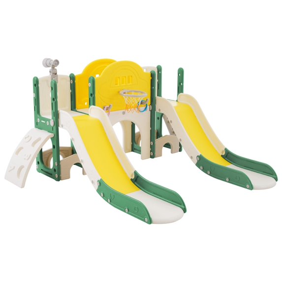KENROYHOME Kids Slide Playset Structure 7 in 1, Freestanding Spaceship ...