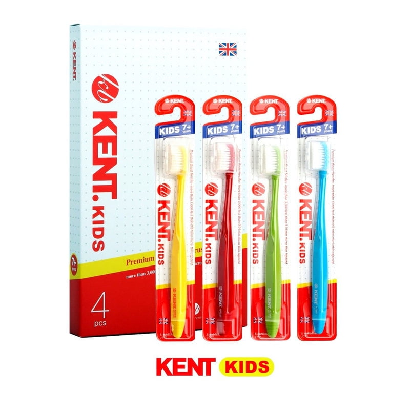 [KENT] KIDS FINEST SOFT TOOTHBRUSH FOR YOUTH- Microbristles (SET OF 4 ...