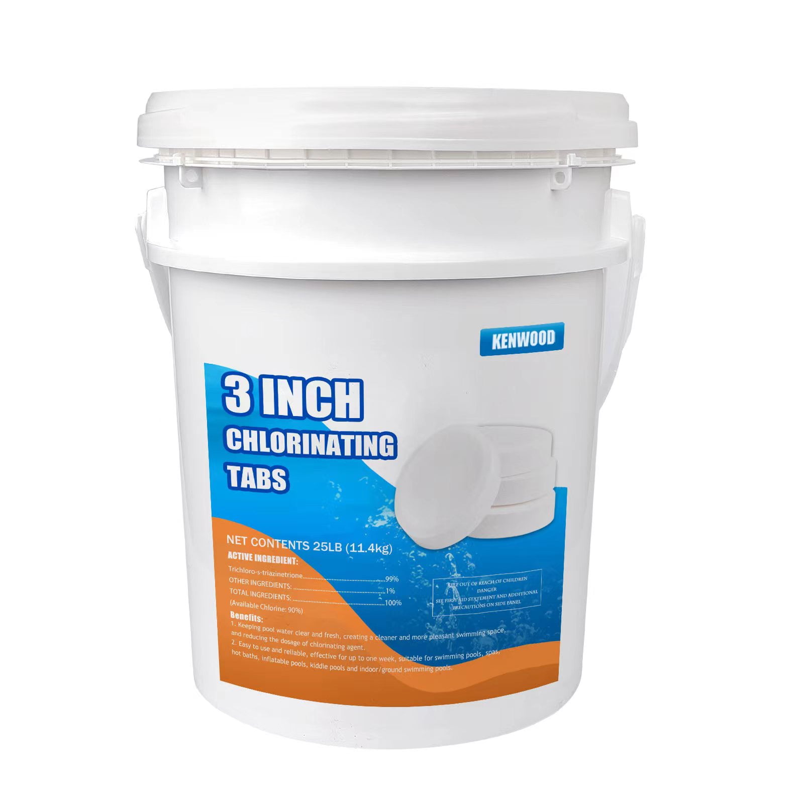 KENWOOD 3 INCH Stabilized Chlorine Tablets, Pool Sanitizer, Long ...