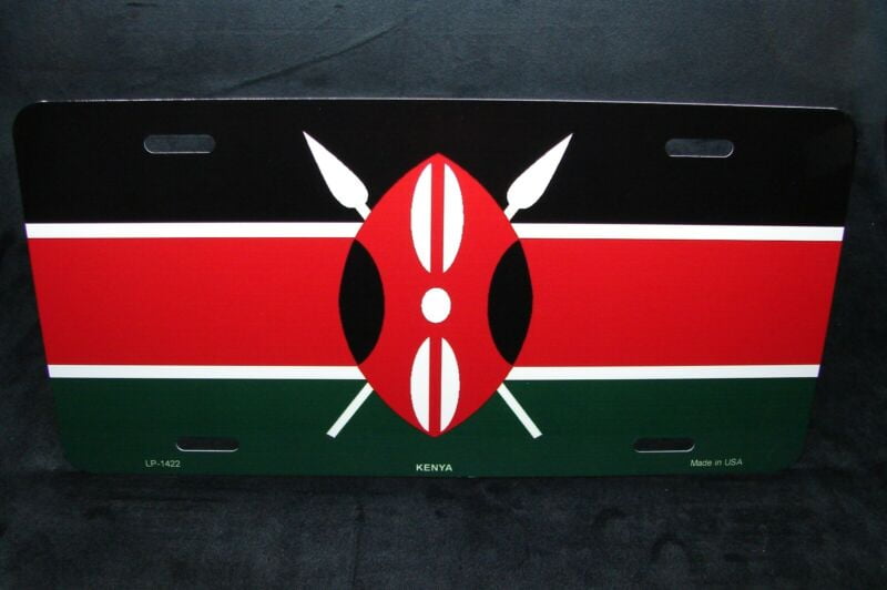 KENYAN KENYA FLAG METAL NOVELTY LICENSE PLATE BENDERA YA KENYA AUTO TAG ...