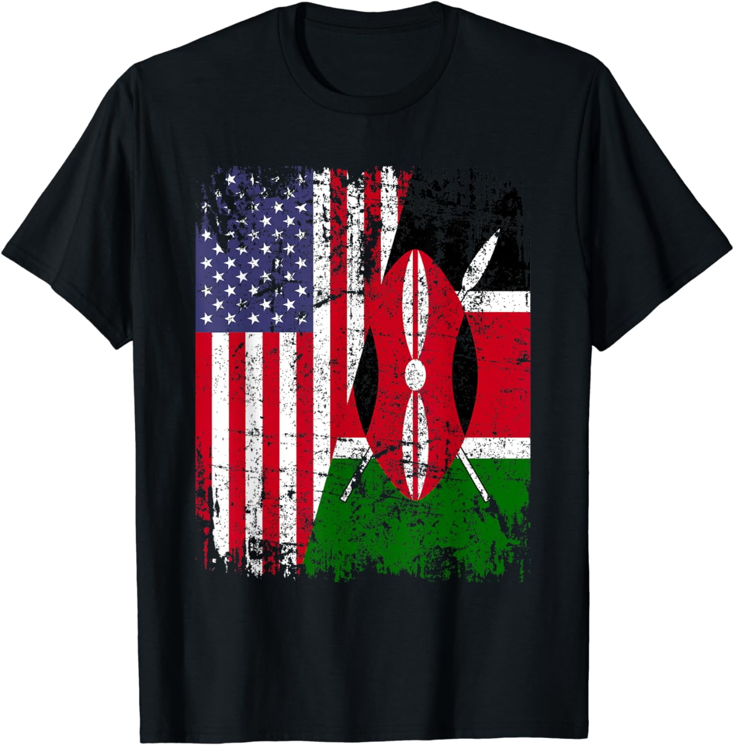 KENYAN ROOTS | Half American Flag | KENYA T-Shirt - Walmart.com