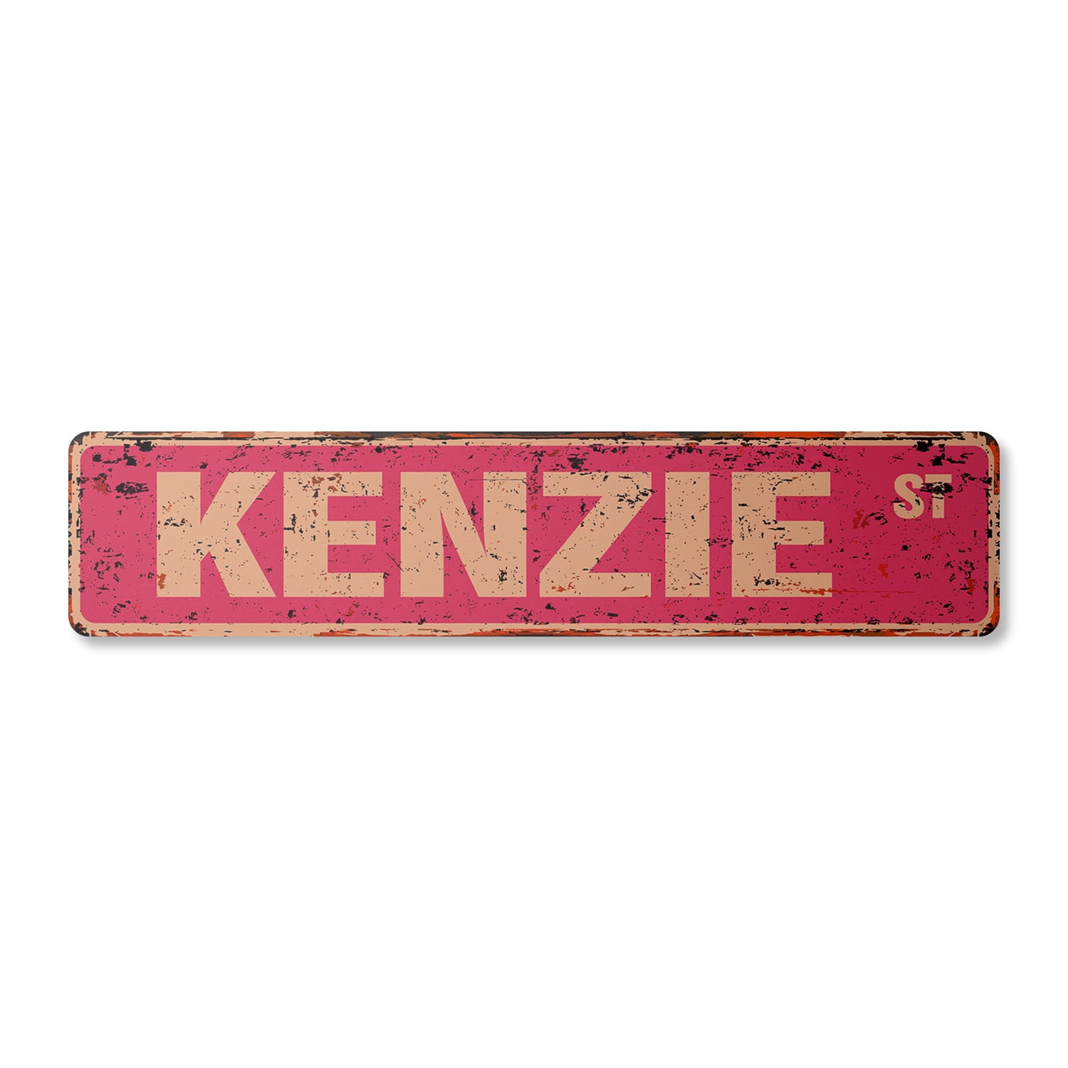 KENZIE Vintage Plastic Street Sign Childrens Name Room Sign | Indoor ...