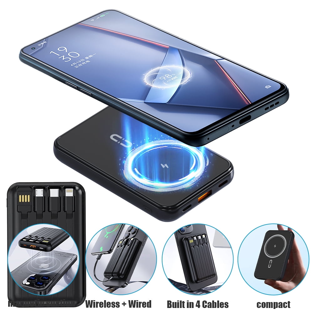 KEPEAK 10000mAh Magnetic Wireless Power Bank, Portable Charger with ...