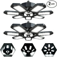 Indoor 3-Panel LED Garage Light, Directional Ceiling Light with Socket ...