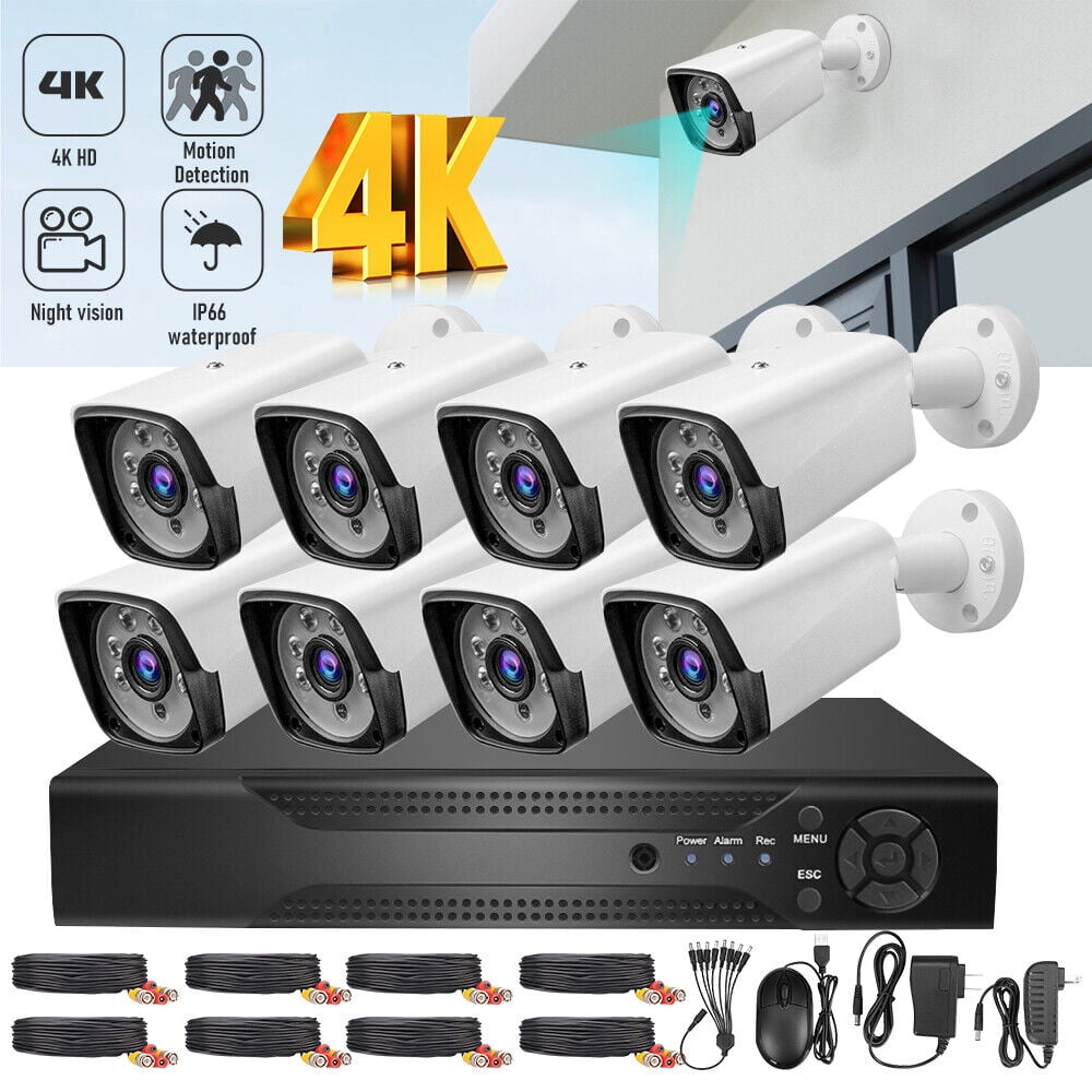 KEPEAK 8CH/4CH DVR 4K Outdoor Security Camera System Home WIFI CCTV ...