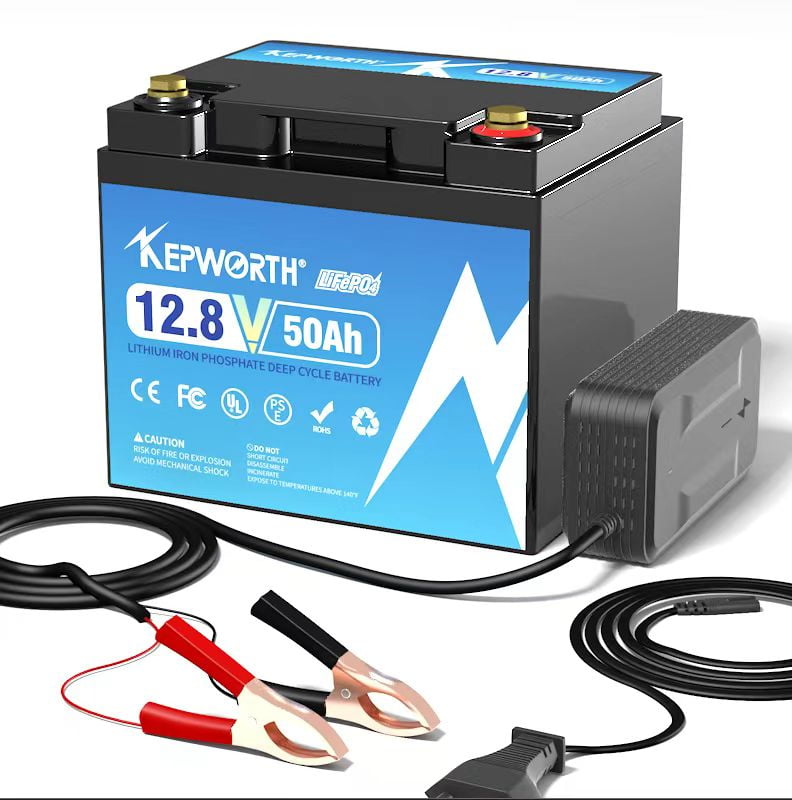 KEPWORTH 12V 50Ah LiFePO4 Battery with 50A BMS for Marine, Trolling ...