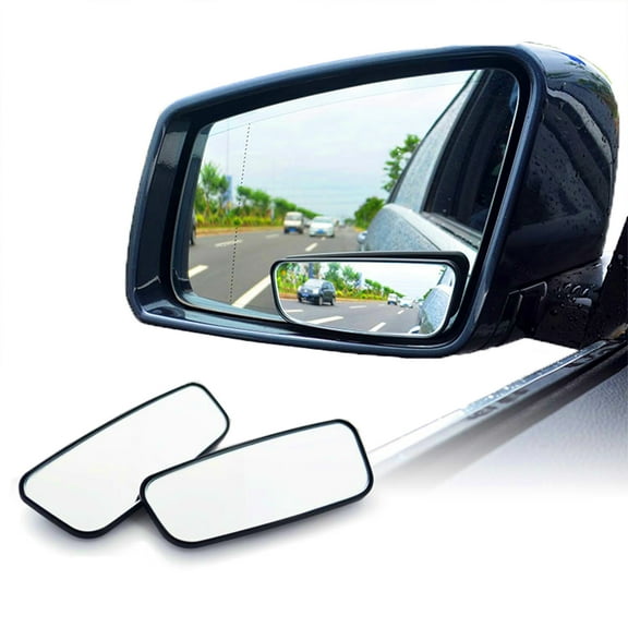 2PCS Lar Stick-on Convex Blind Spot Mirror, 3.75" HD Glass Big Round ...
