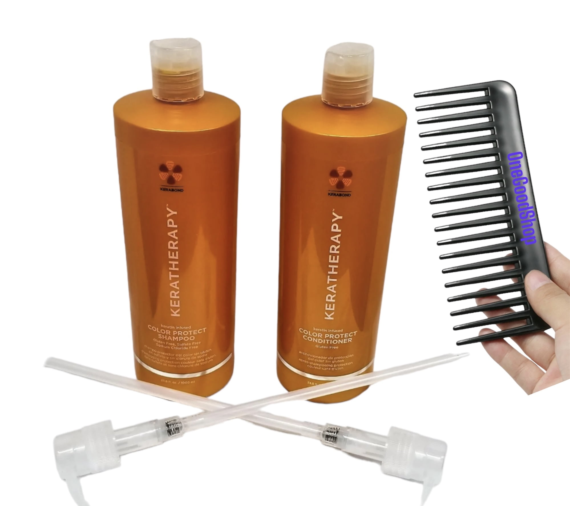 KERATHERAPY Keratin Infused COLOR PROTECT Shampoo Conditioner LITER DUO ...