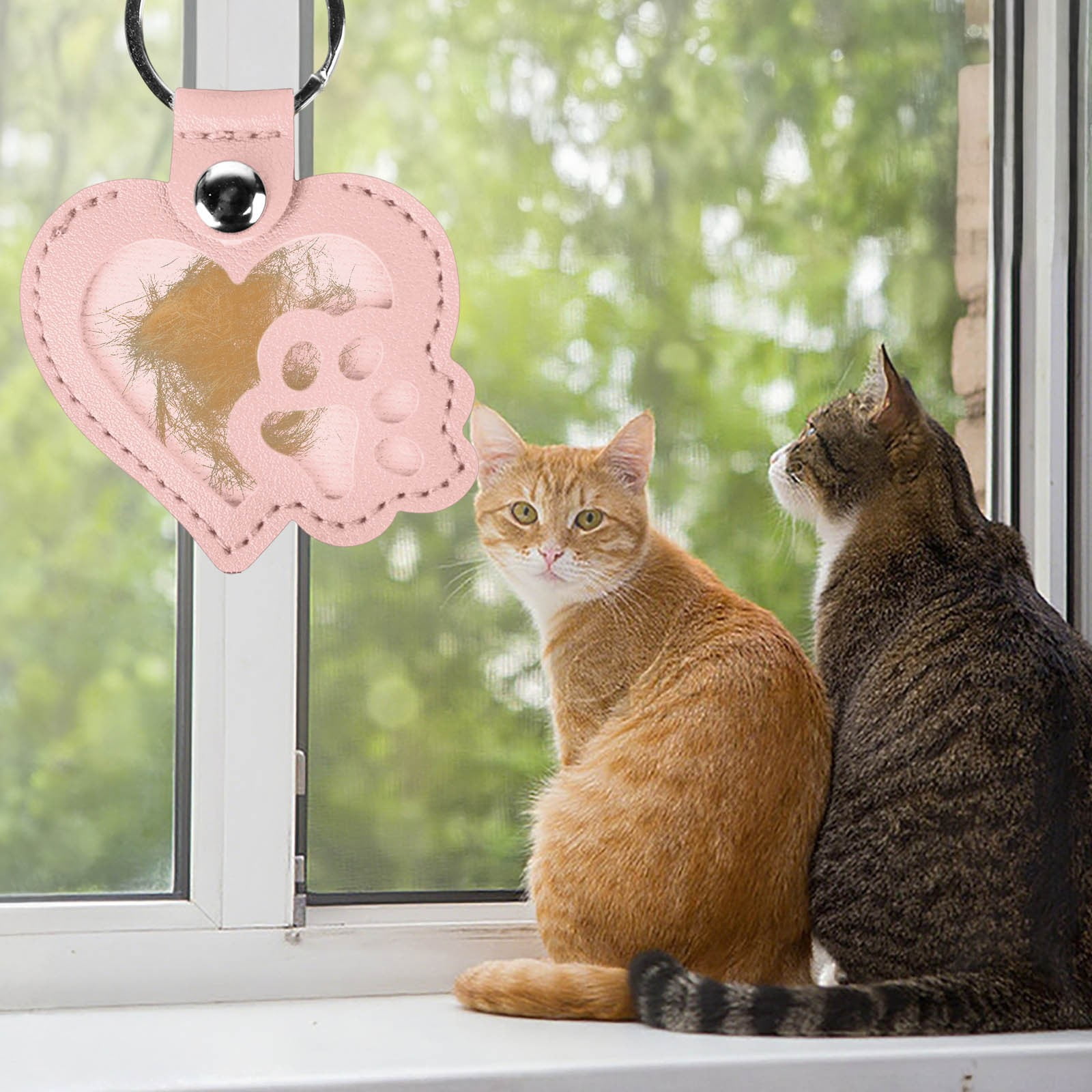 KERB Memorial Keychain For Hair Keepsake Print Shape Lover For Cat ...