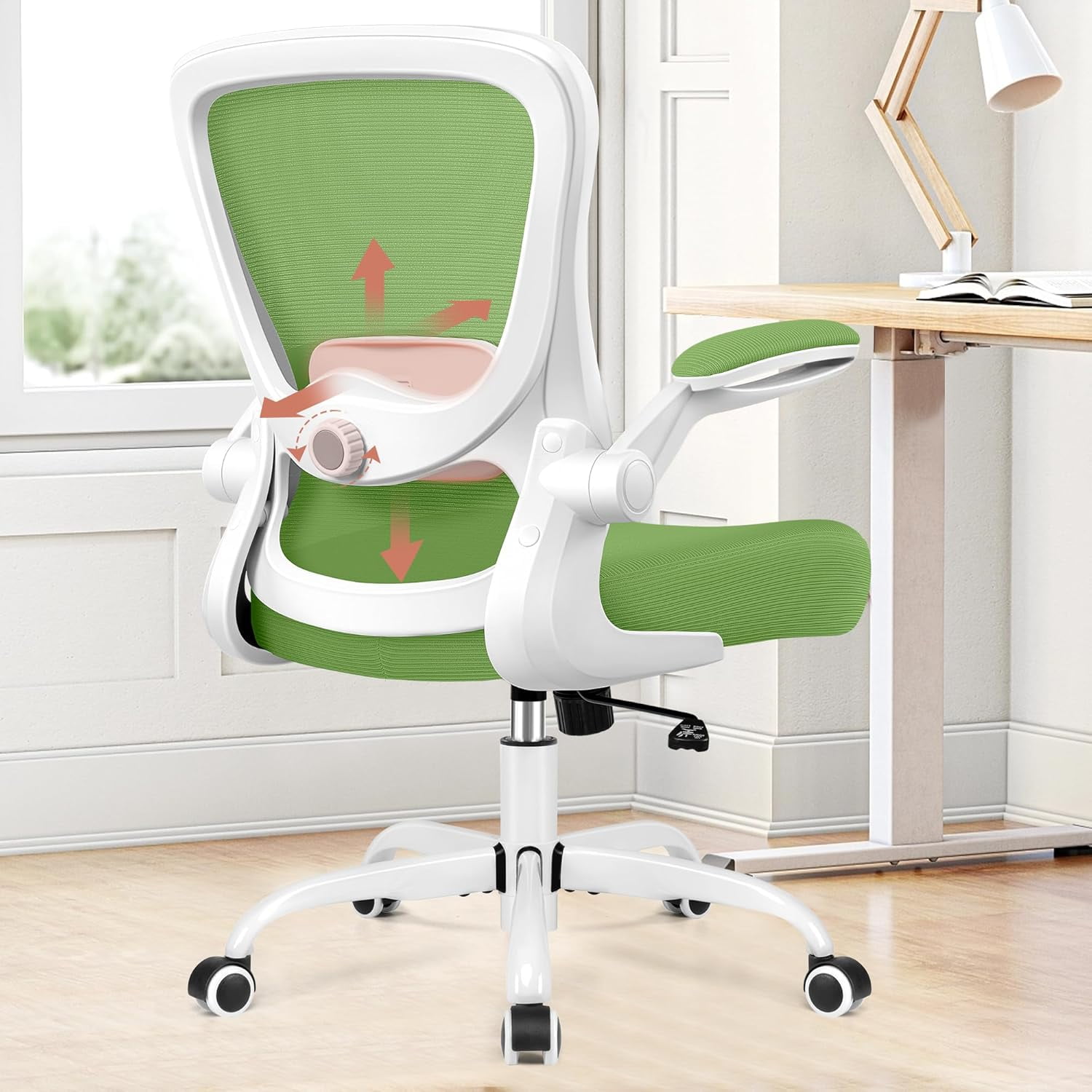 KERDOM Ergonomic Mesh Office Chair with Flip-Up Armrests, Lumbar ...
