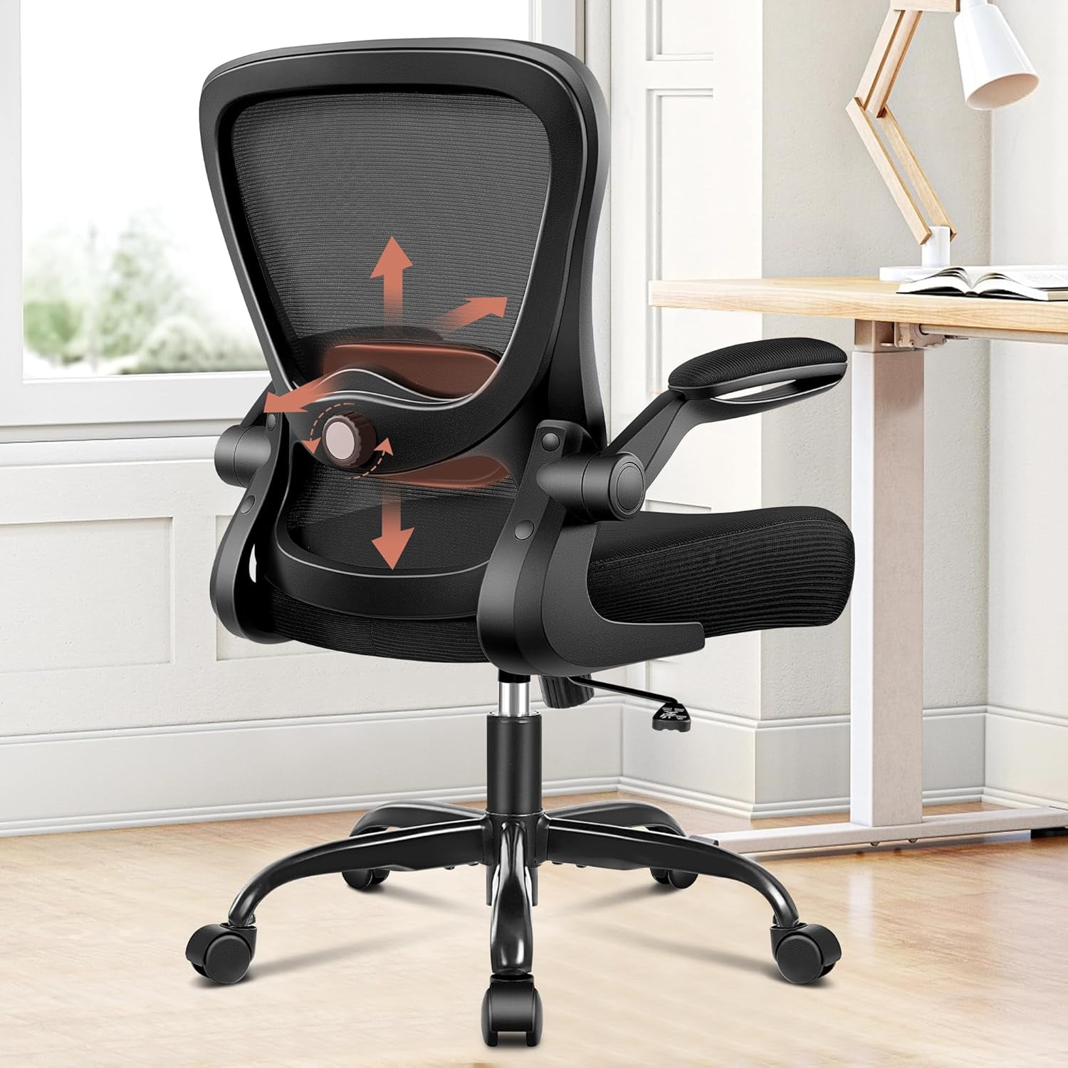 KERDOM Office Chair, Ergonomic Desk Chair with Adjustable Lumbar Support, Rolling Swivel ...