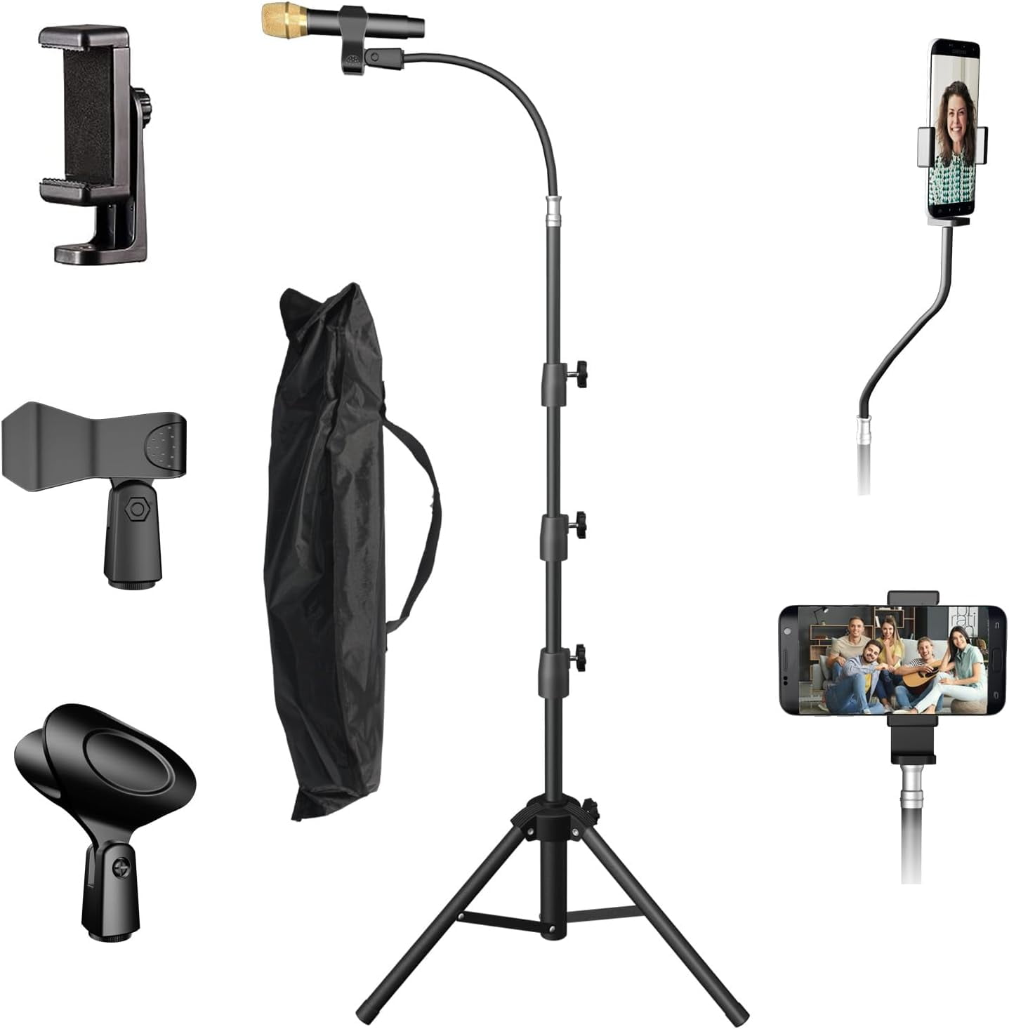 KEREAL Microphone Stand For singing For Most Mic, Gooseneck Mic Stand ...
