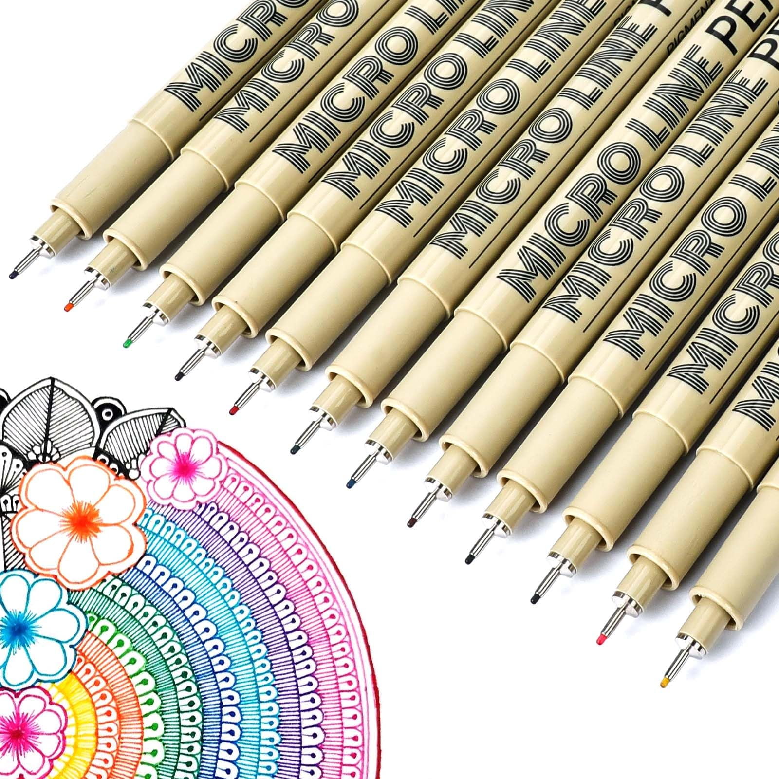 KERIFI 05 Micro Fineliner Drawing Art Pens: 12 0.45mm Multiliner Fine ...