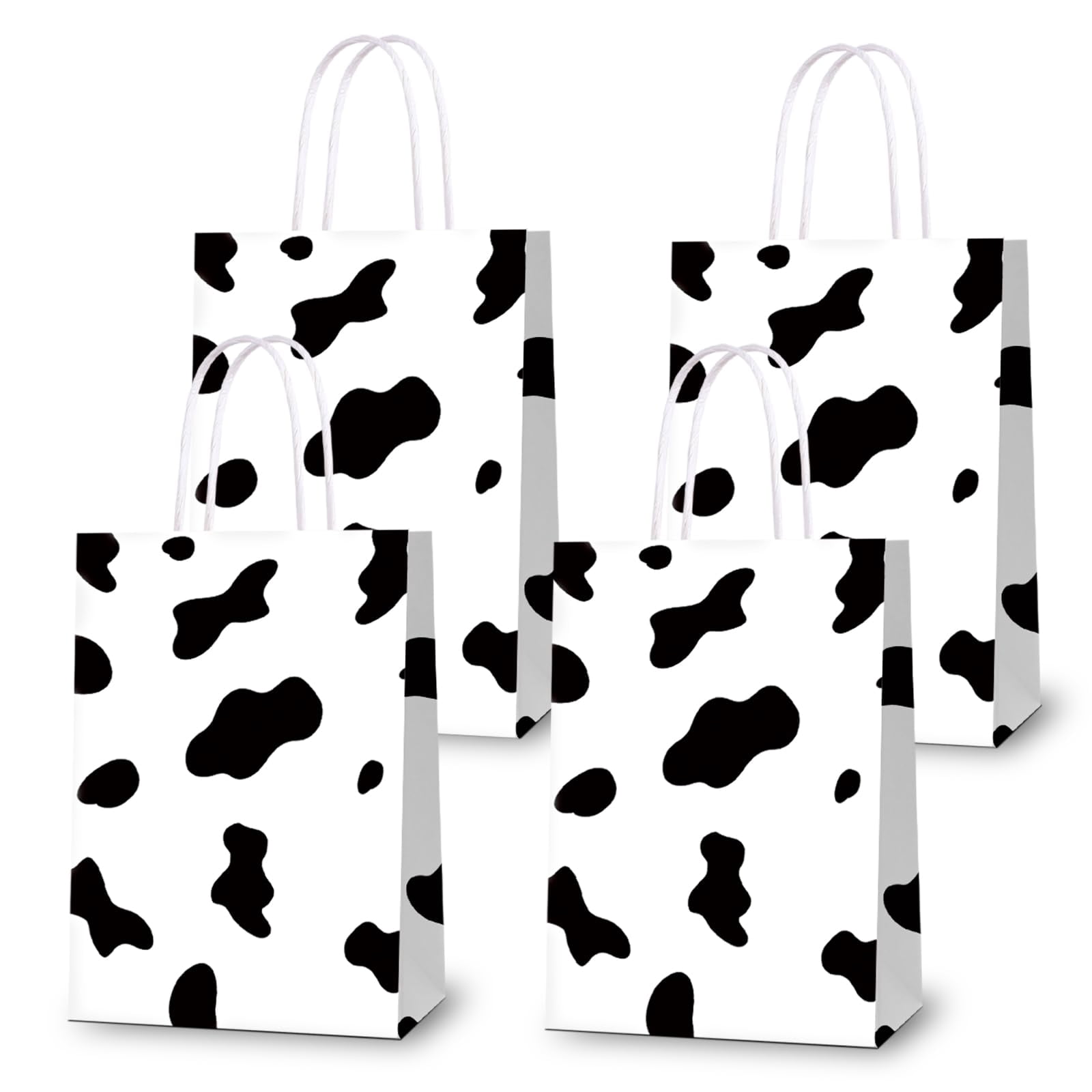 KERINGO 16 PCS Party Bags for Cow Print White Party Favors Bags for Cow ...