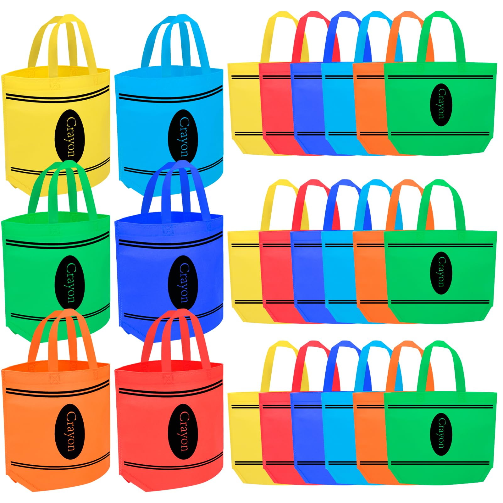 KERINGO 24 PCS PresNok Crayon Tote Bags End of Year Gift Bags Bulk Back ...