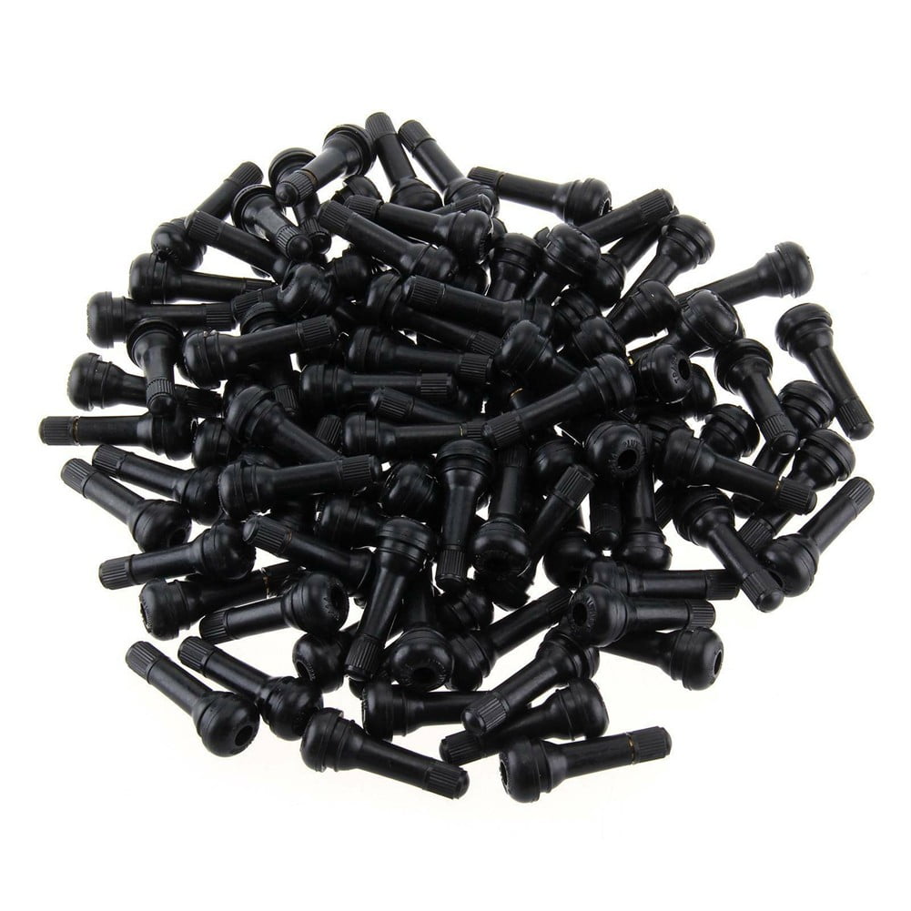KERISTE 10/20/50/100PCS Universal TR414 Snap-In Black Rubber Tire Valve ...