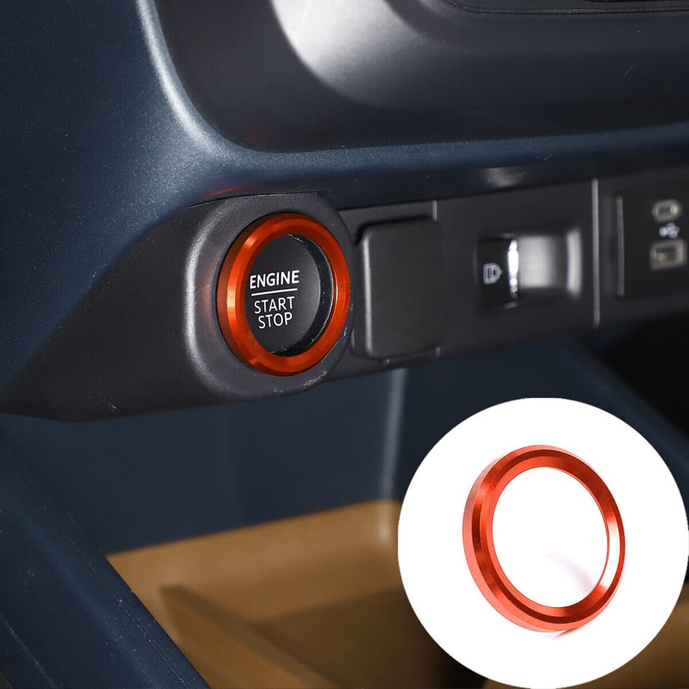 KERISTE Orange Alloy Ignition Start Stop Button Cover Ring for Ford ...