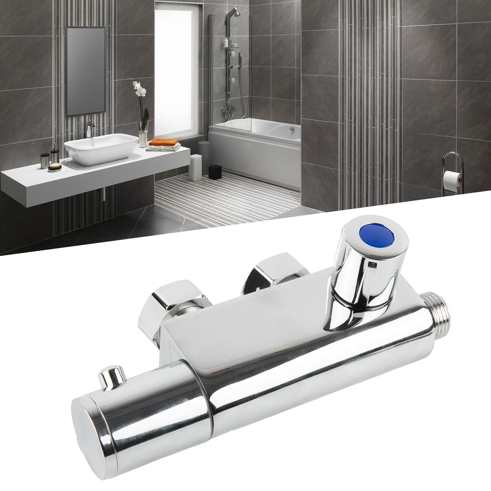 KERISTY Modern Vertical Thermostatic Shower Mixer Valve Suitable for ...