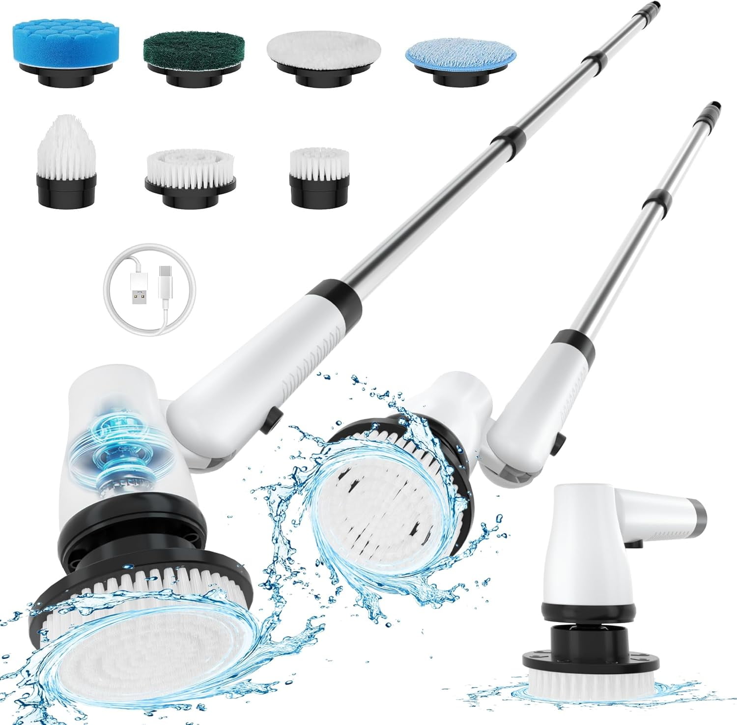 KEROMEE Electric Spin Scrubber, Handheld Adjustable Shower Scrubber ...