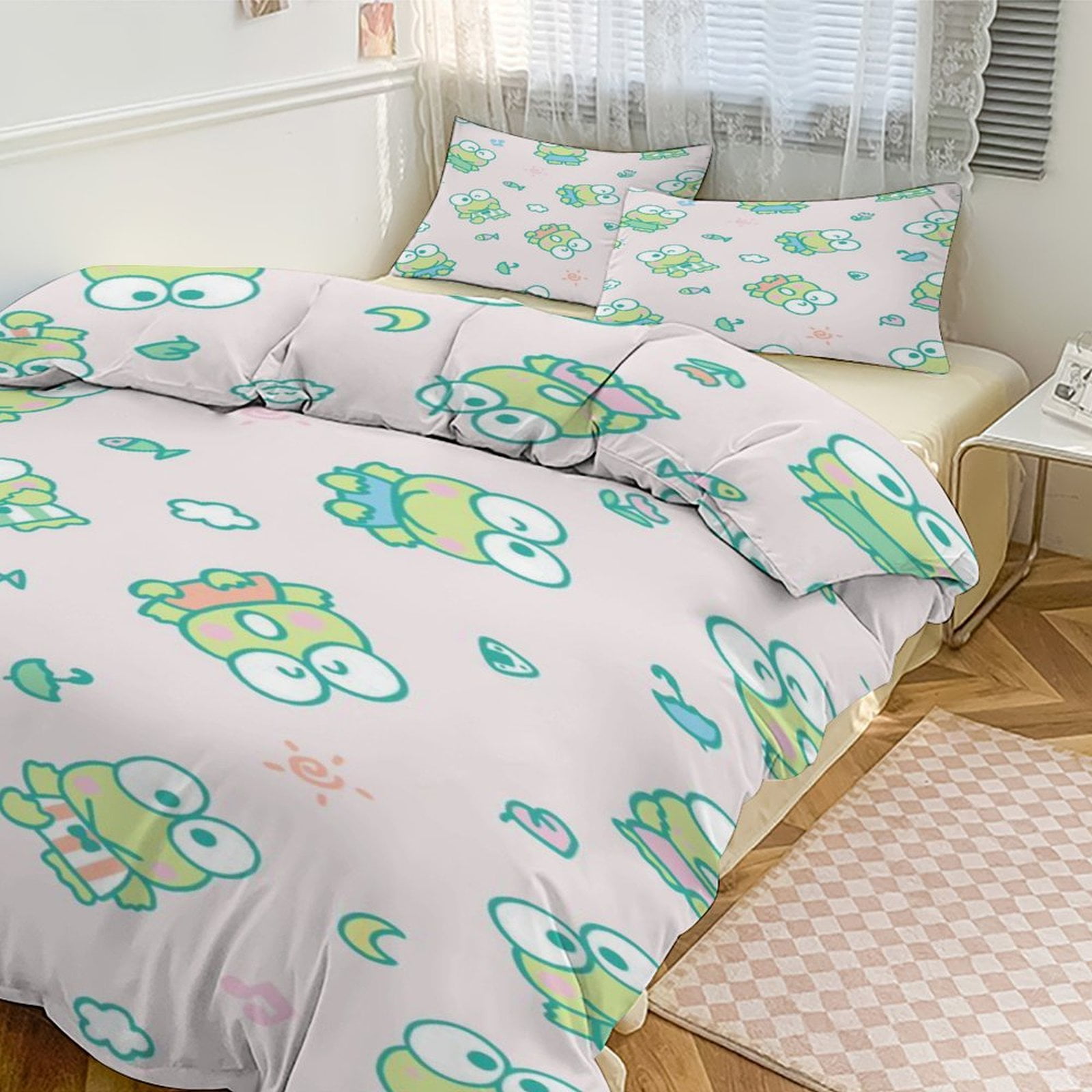 KEROPPI Bedding Set Anime Three-piece for Boys Girls Teens King KEROPPI ...