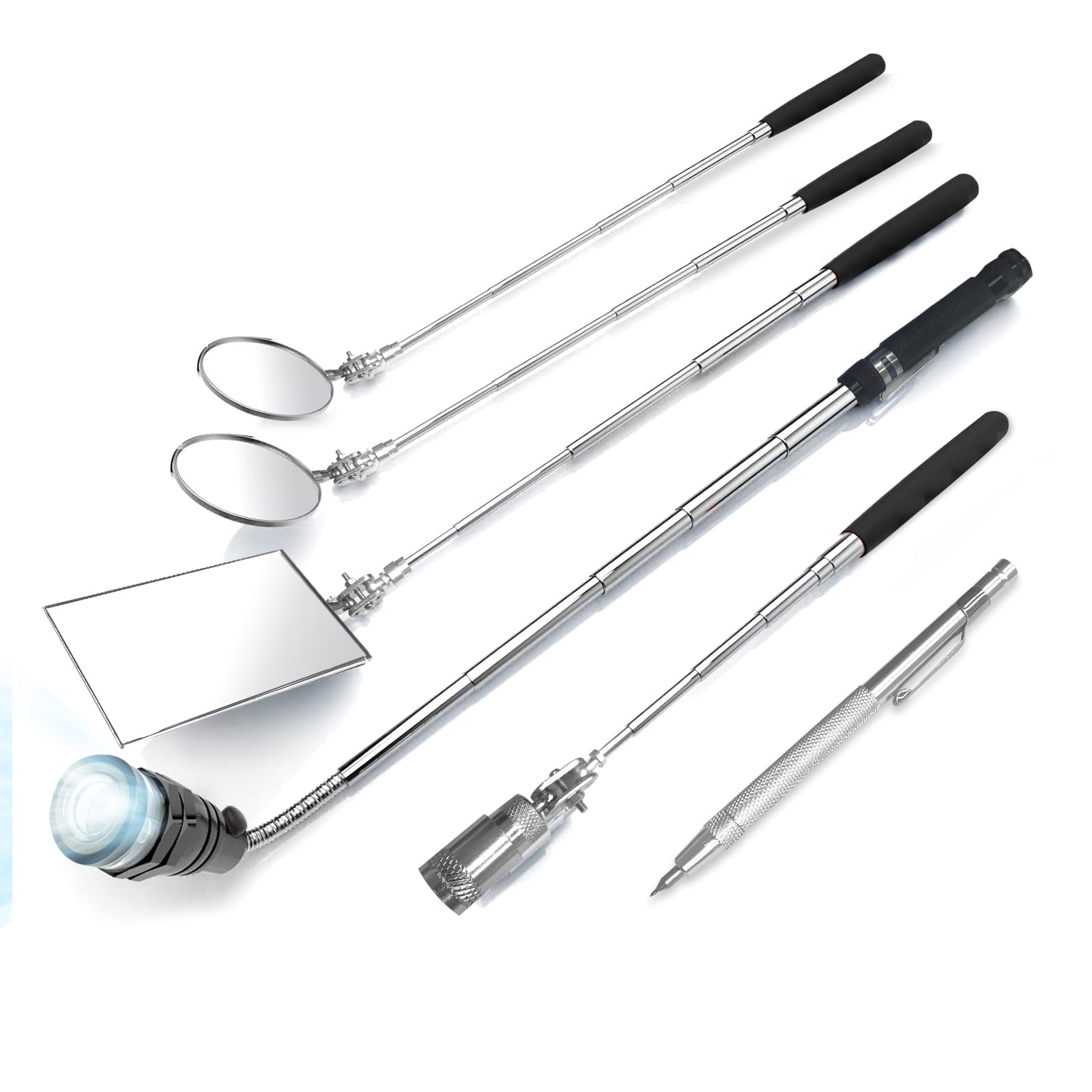 KERPOS 7-Piece Magnetic Tool & Telescoping Mirror Set, Adjustable ...