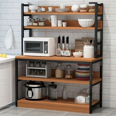 Walsunny Kitchen Bakers Rack with Power Outlet,Industrial Kitchen ...