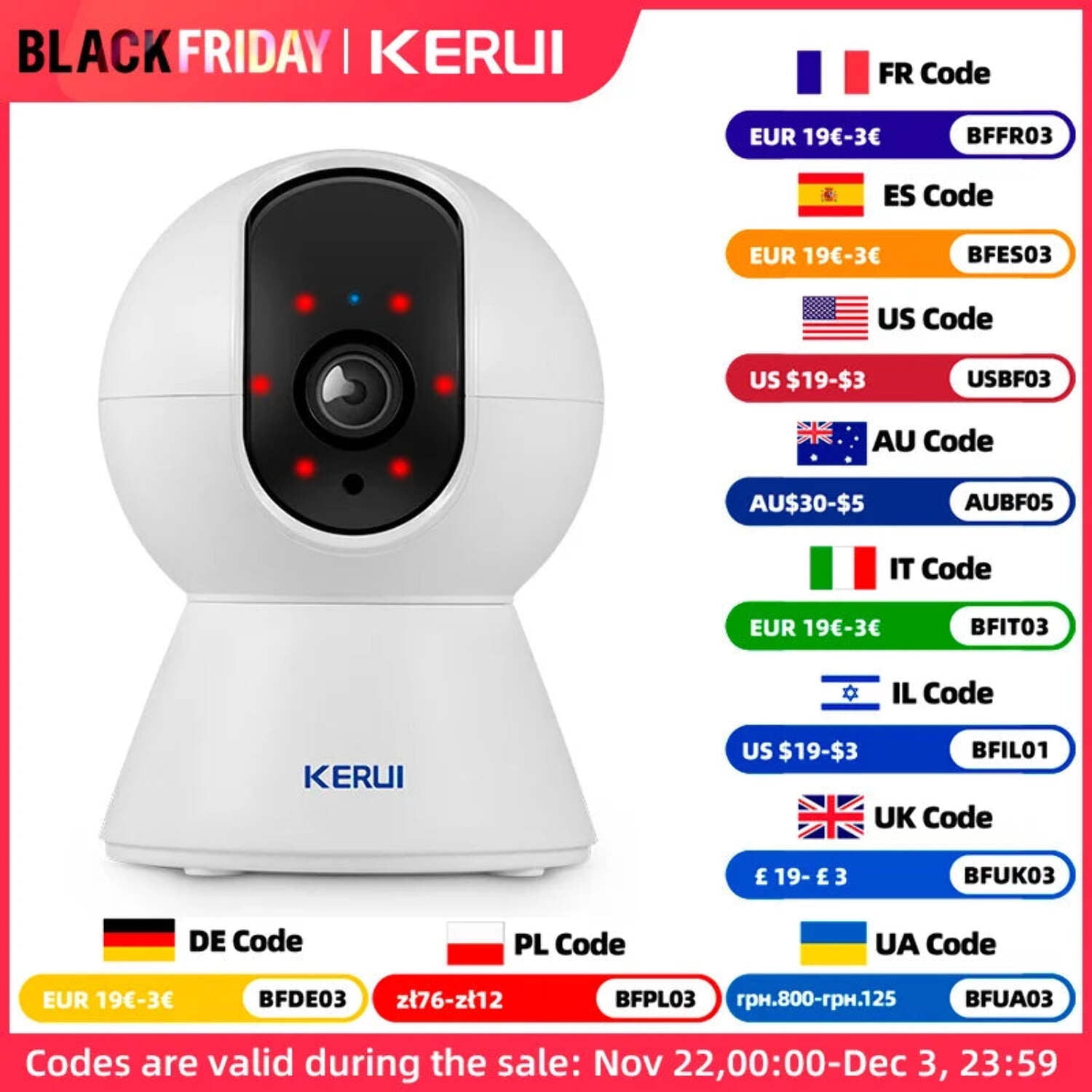 KERUI 5MP Tuya Smart Mini WiFi IP Camera Indoor Wireless Home Security ...