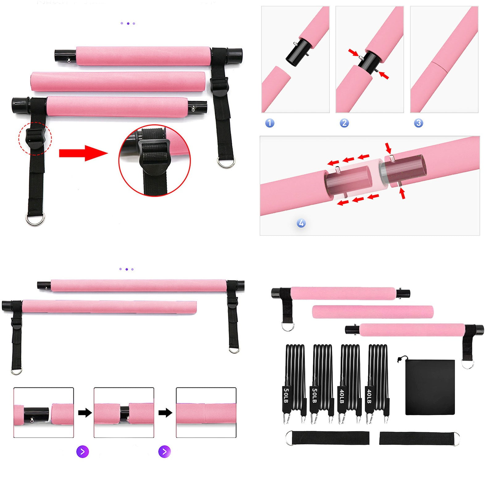 KERUILA Multifunctional Strength Training Fitness Three Stick Home Yoga ...