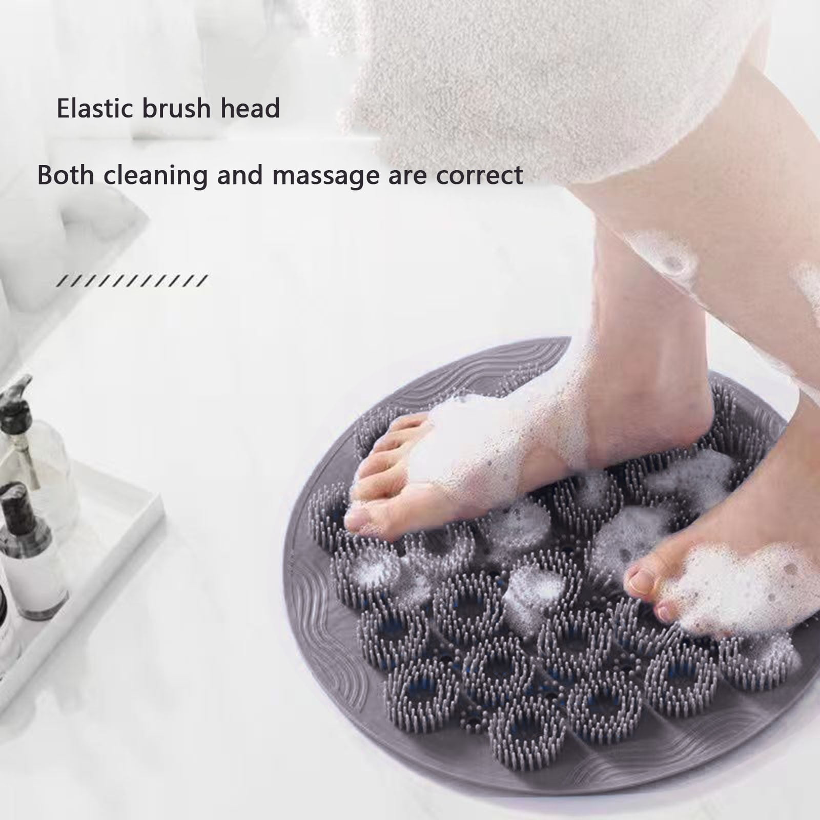 KERUILA Non Shower Mat With Suction Cups Cuttable & Water Draining ...