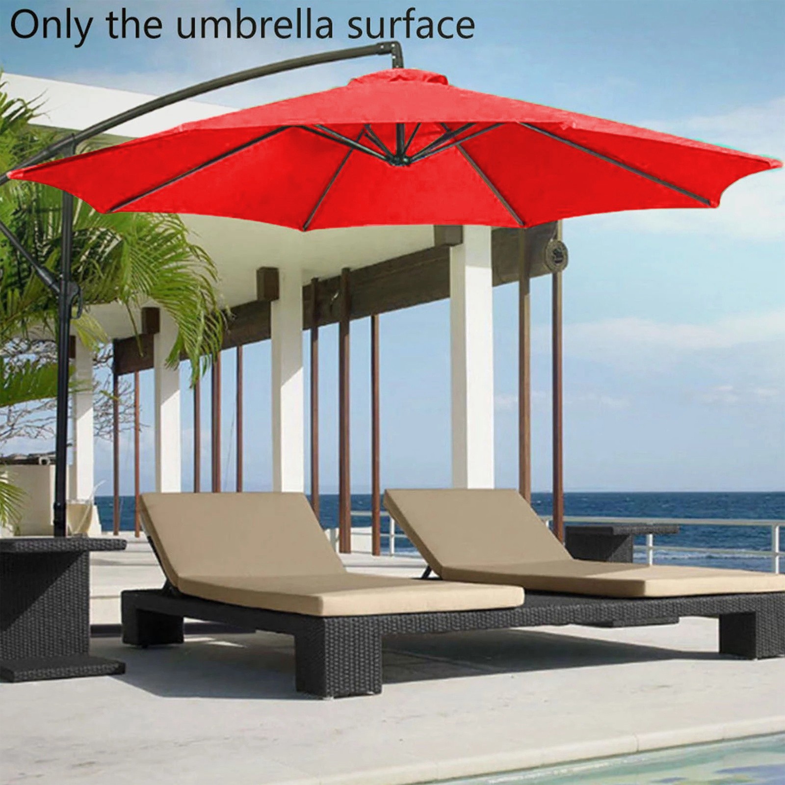 KERUILA Outdoor Sunshade 2.7m Side Umbrella Cloth Patio Umbrella Roman ...