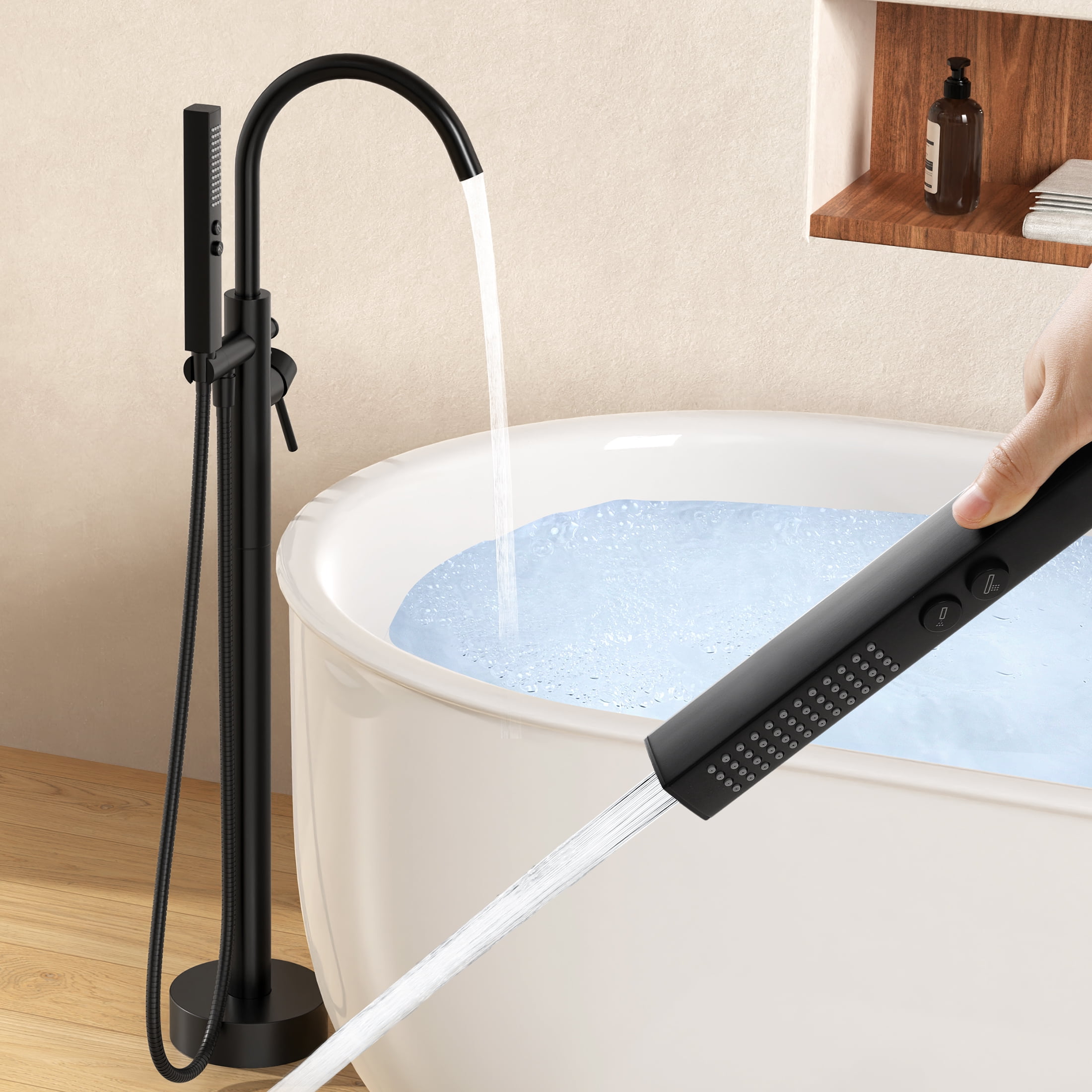 KES Free Standing Bathtub Faucet with 2 Function Handshower (Sprayer ...