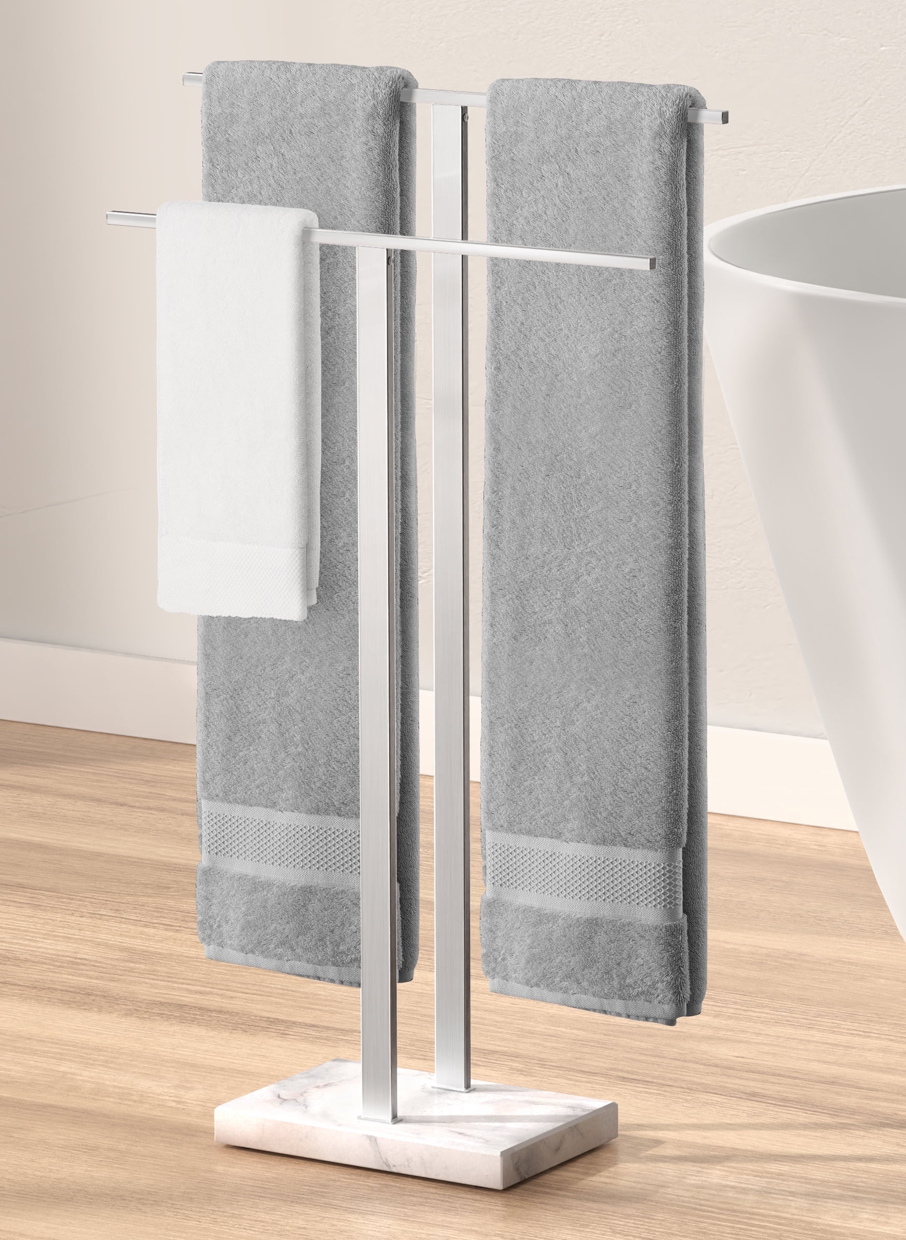 KES Freestanding Towel Rack for Bathroom 2-Tier, Floor Towel Stand with ...
