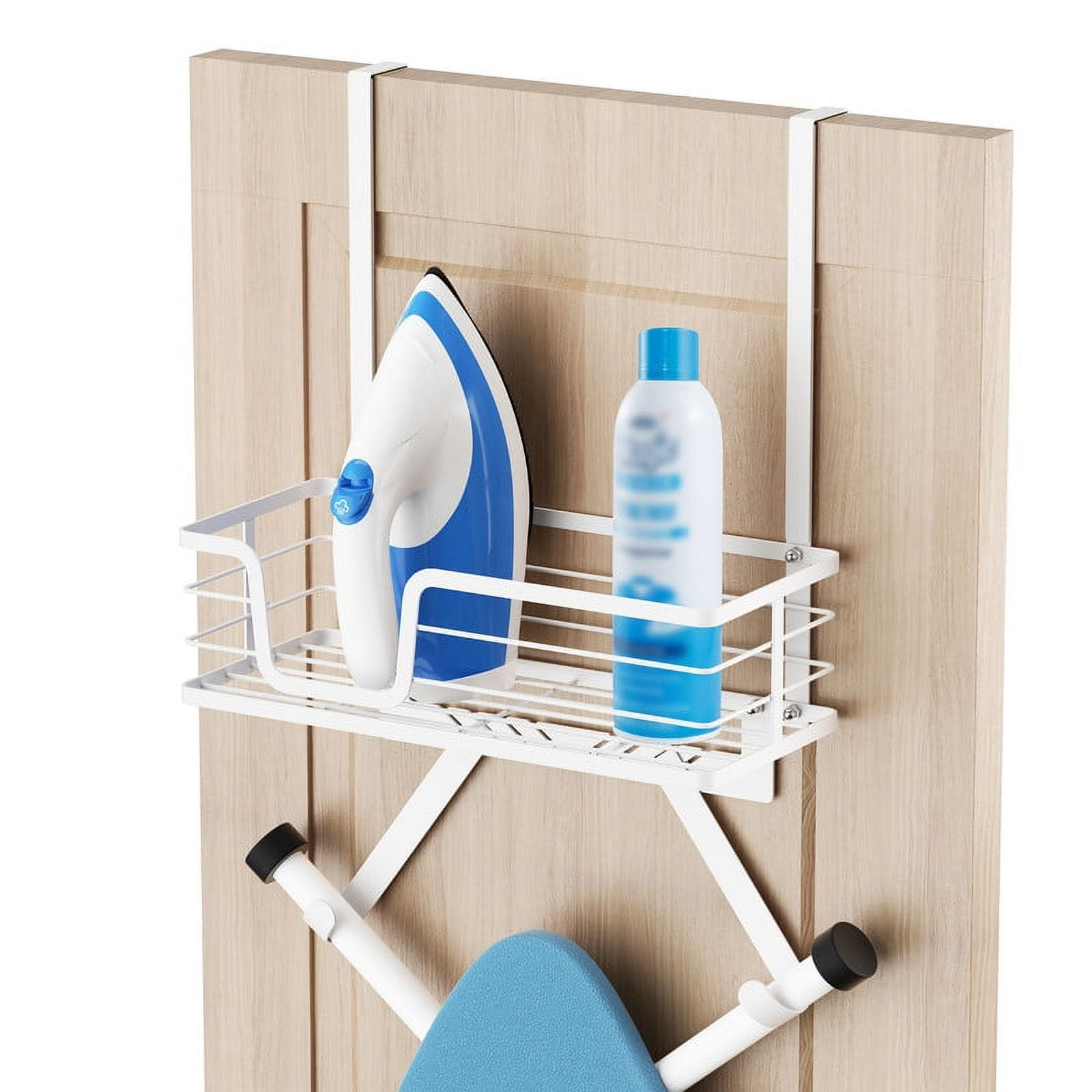 KES Over The Door Ironing Board Holder, Door Mount with Storage Shelf Y ...